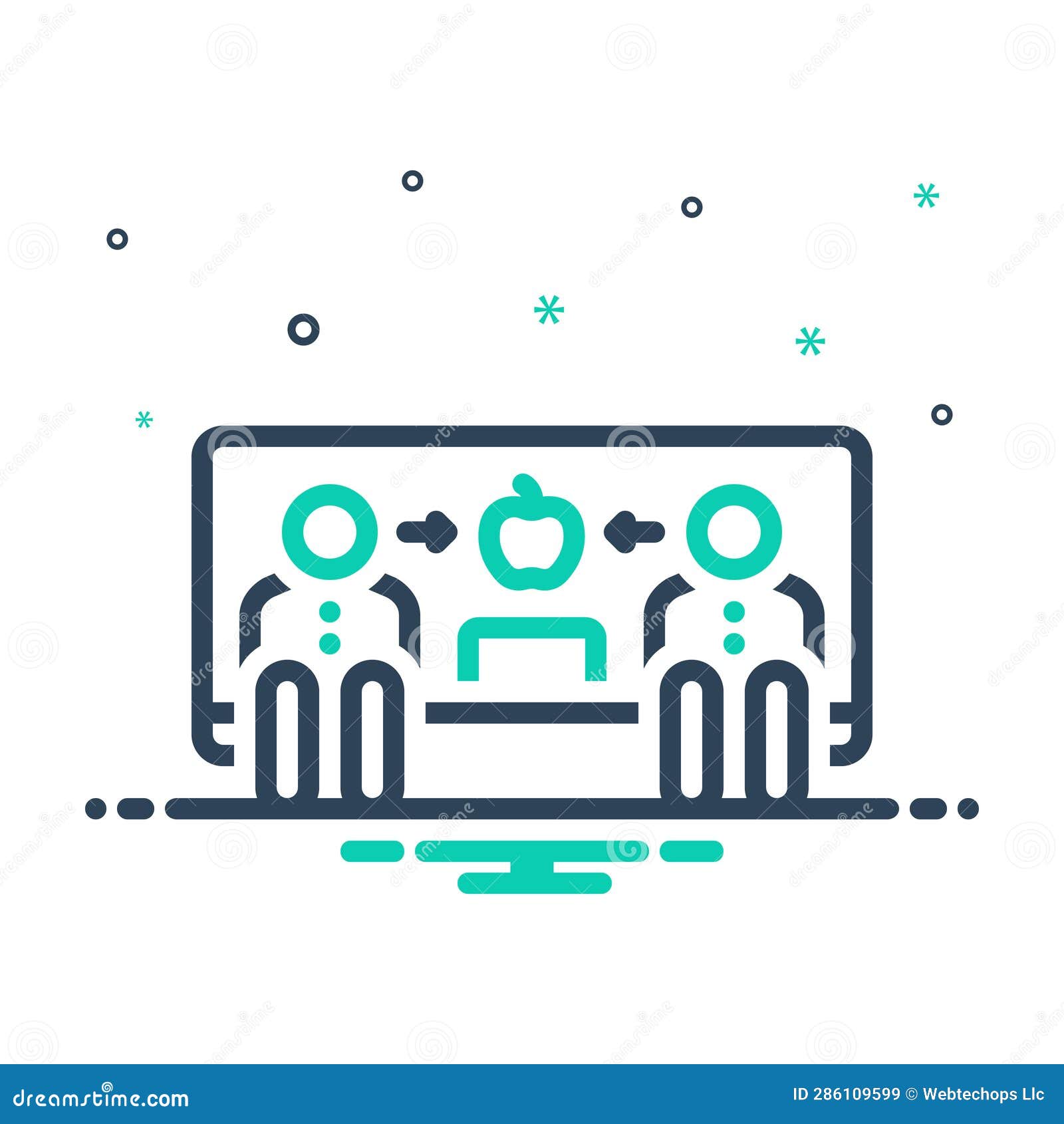 Mix Icon for Middle, Center and Medium Stock Illustration ...