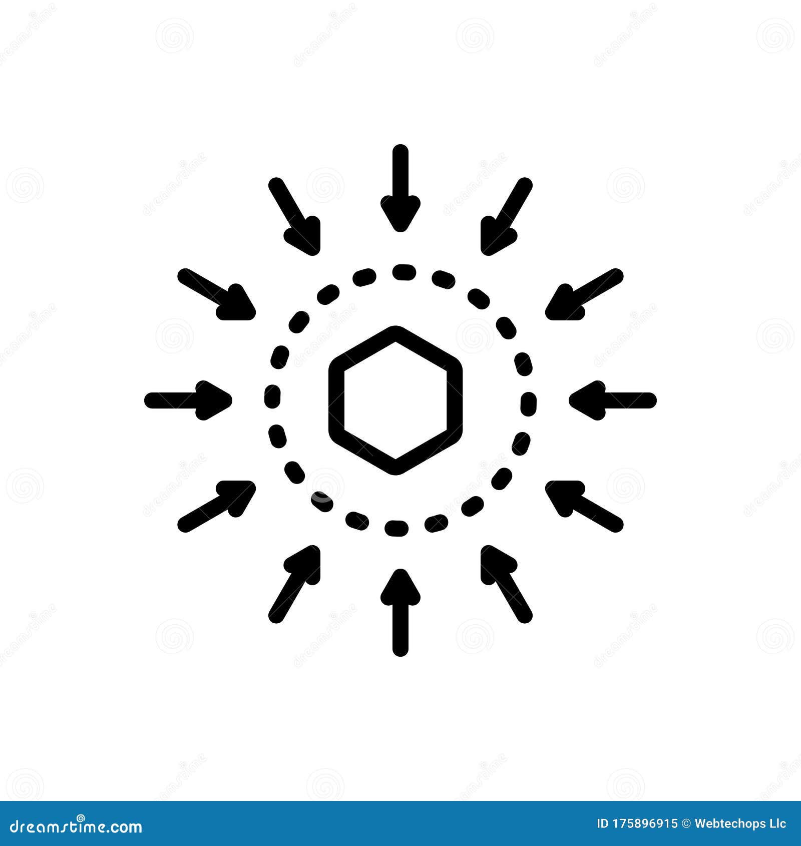 Black Line Icon for Middle, Midst and Center Stock Vector ...