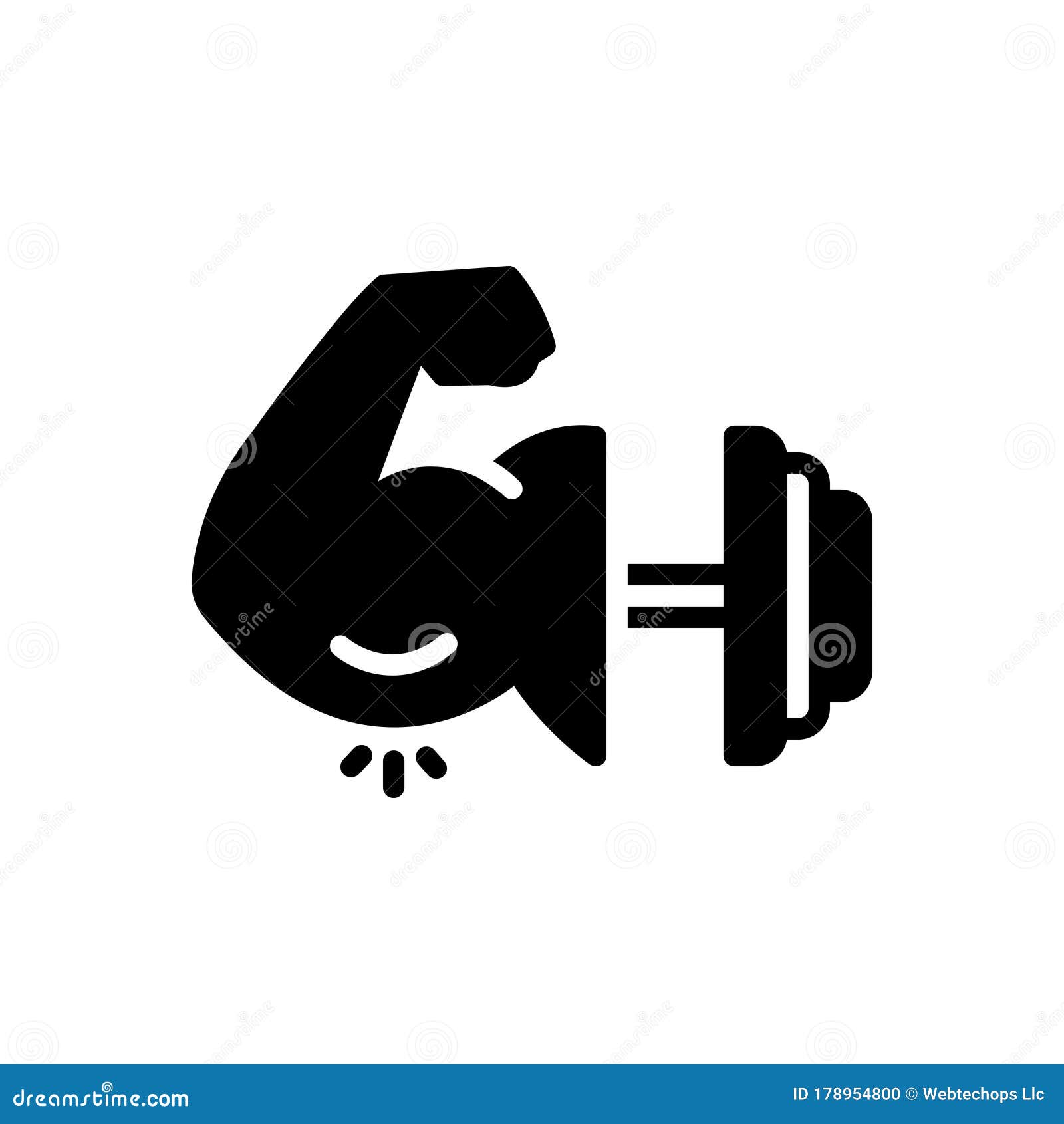 Black Solid Icon for Might, Strength and Vigor Stock Vector ...