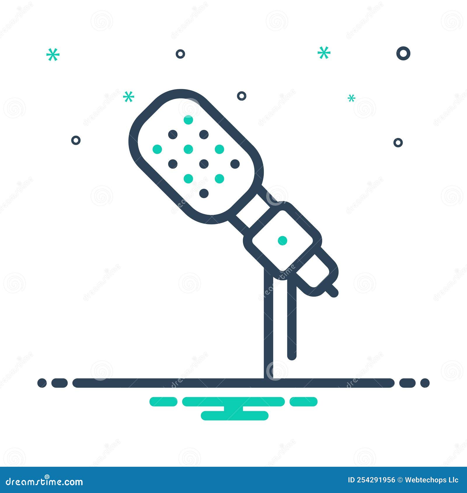 Mike Microphone Stand Cartoon Vector Illustration | CartoonDealer.com ...