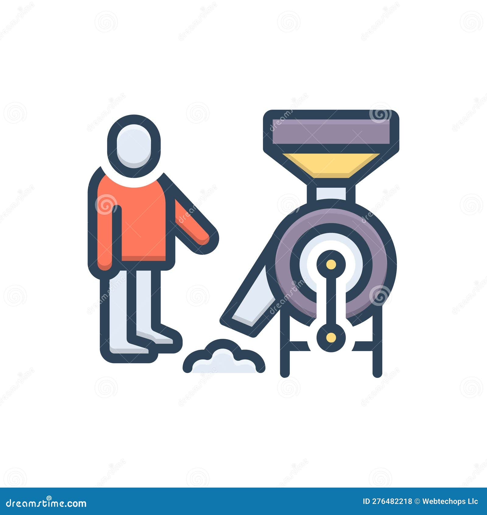 Color Illustration Icon for Miller, Milling Machine and Owner Stock ...