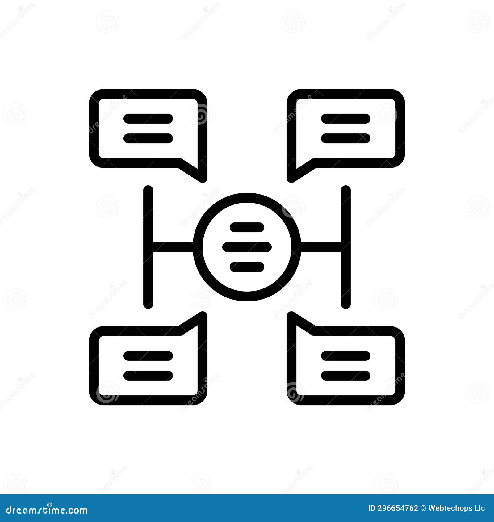 Black Line Icon for Mind Map, Connected and Workflow Stock Vector ...