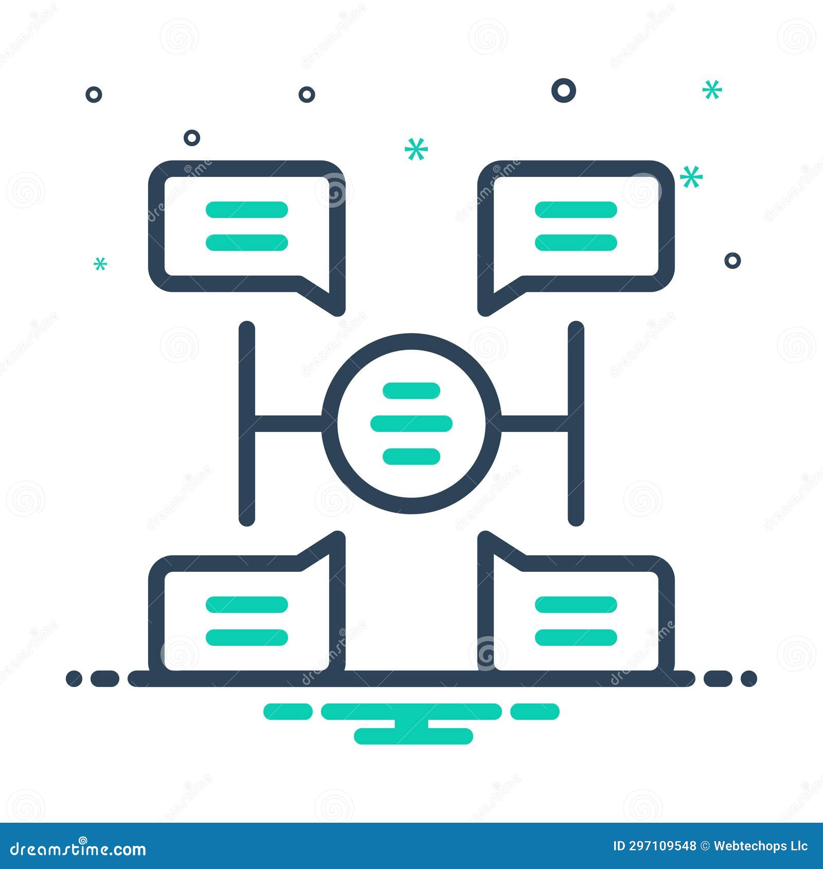Mix Icon for Mind Map, Connected and Chart Stock Illustration ...