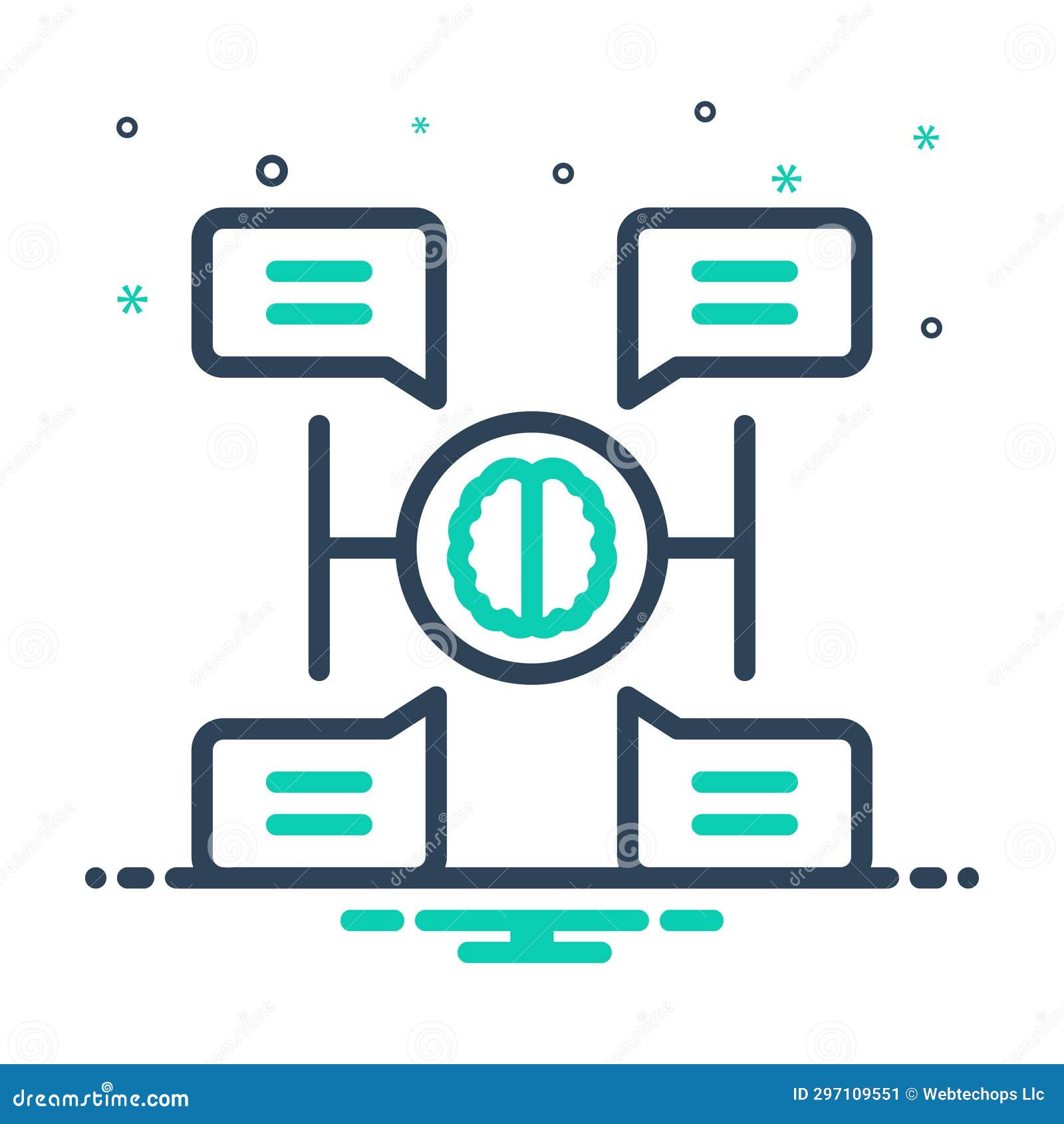 Mix Icon for Mind Map, Connected and Connect Stock Illustration ...