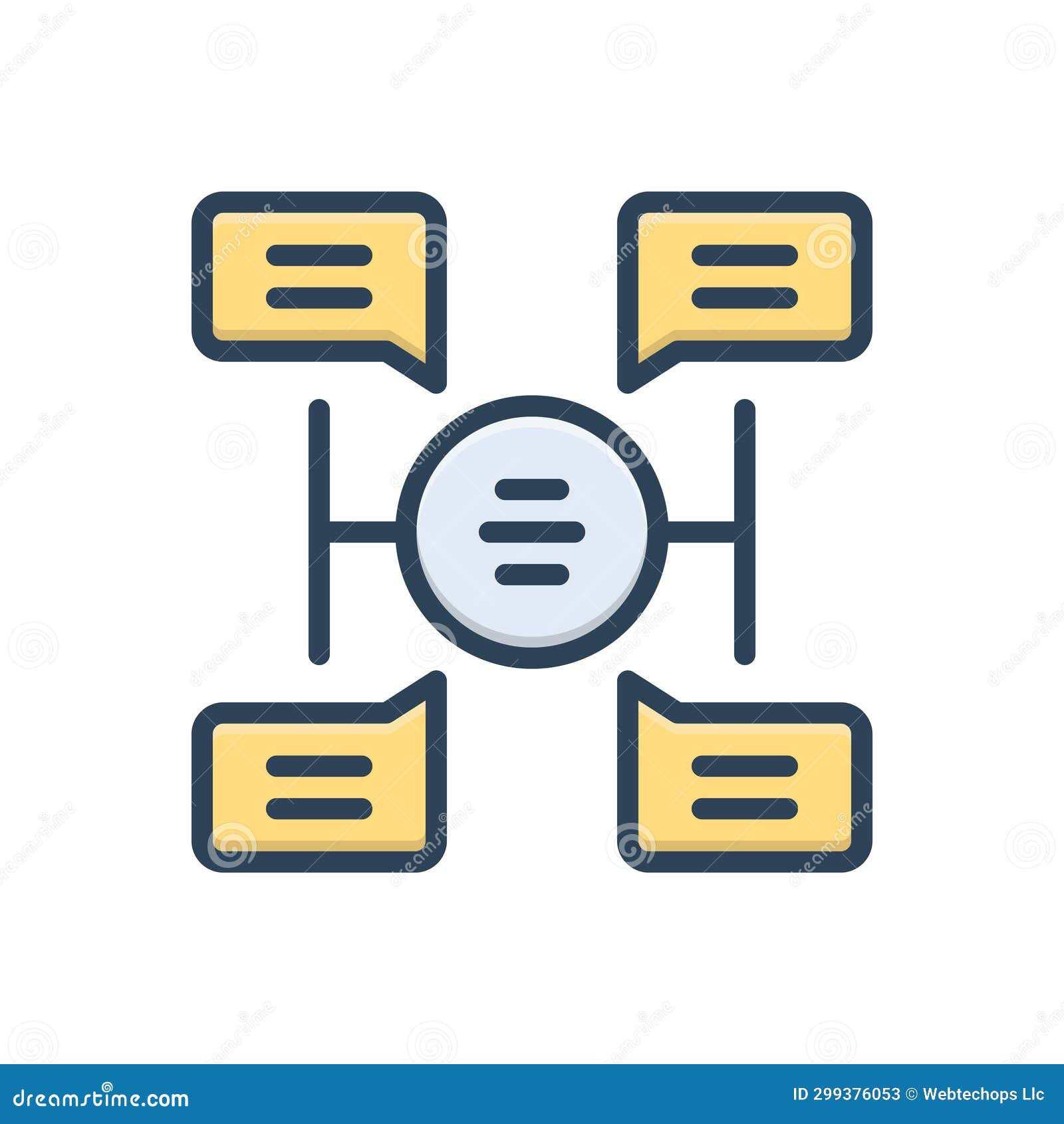 Color Illustration Icon for Mind Map, Connected and Message Stock ...