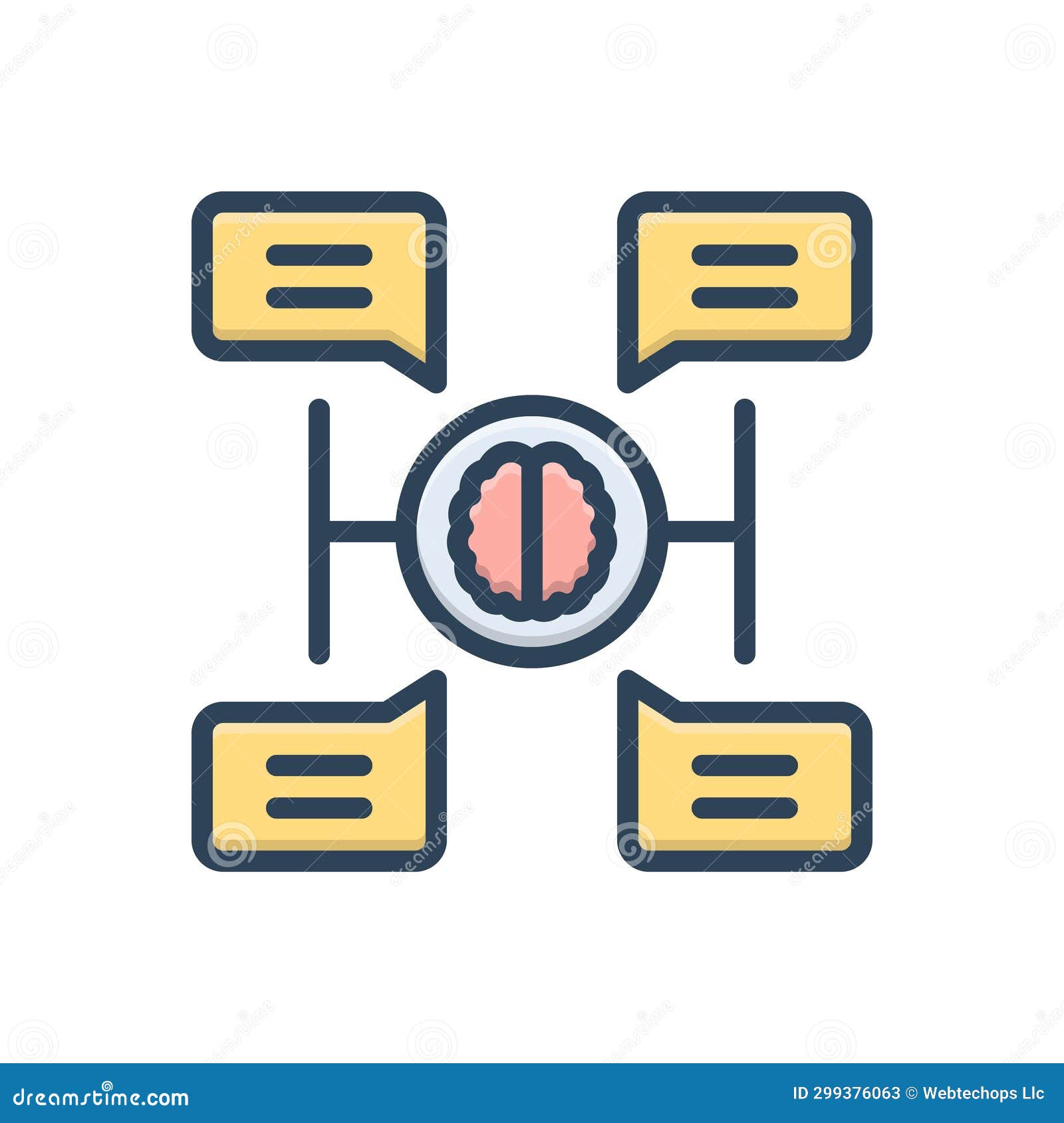 Color Illustration Icon for Mind Map, Connected and Chart Stock ...