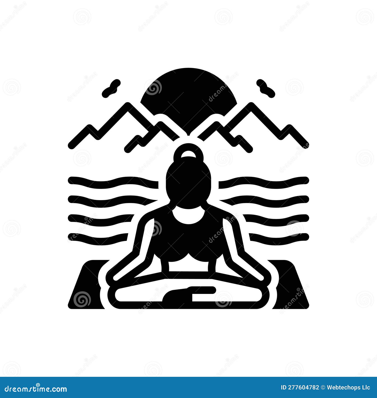 Black Solid Icon for Minds, Mindsets and Peace Stock Vector ...