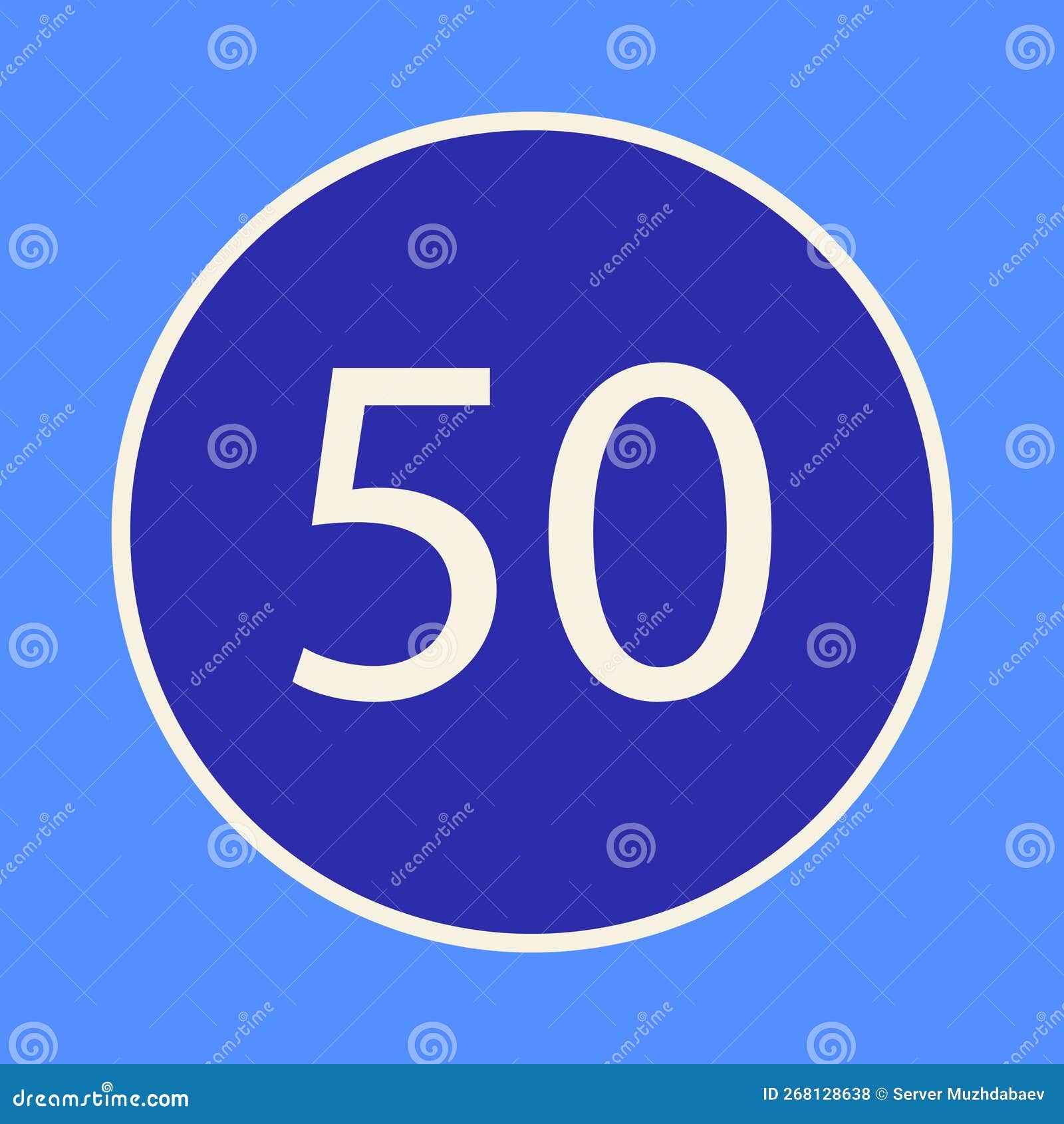 Icon Minimum Speed Limit. Vector Clipart Illustration Stock Vector ...