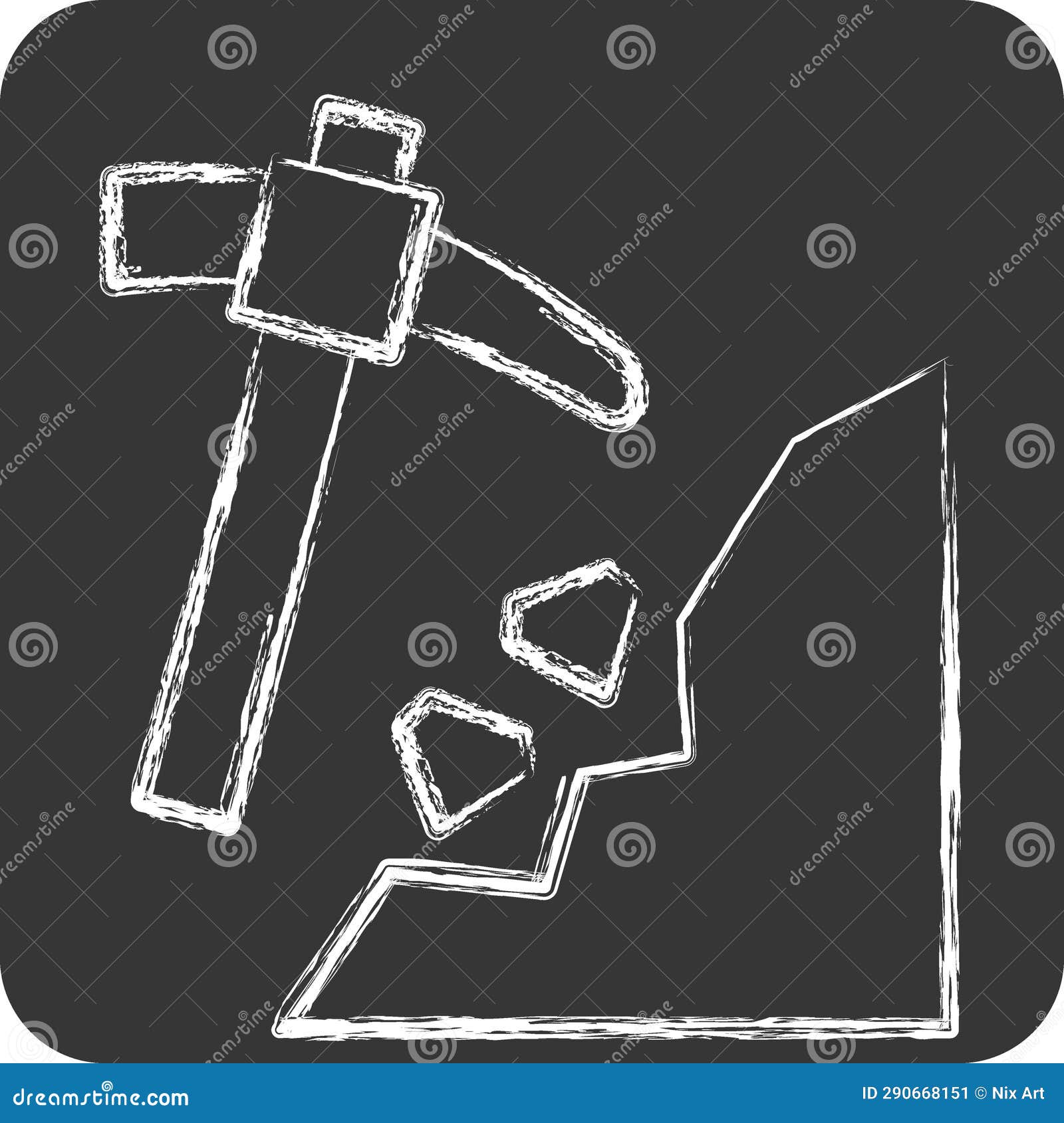 Icon Mining. Related To Mining Symbol. Chalk Style. Simple Design ...