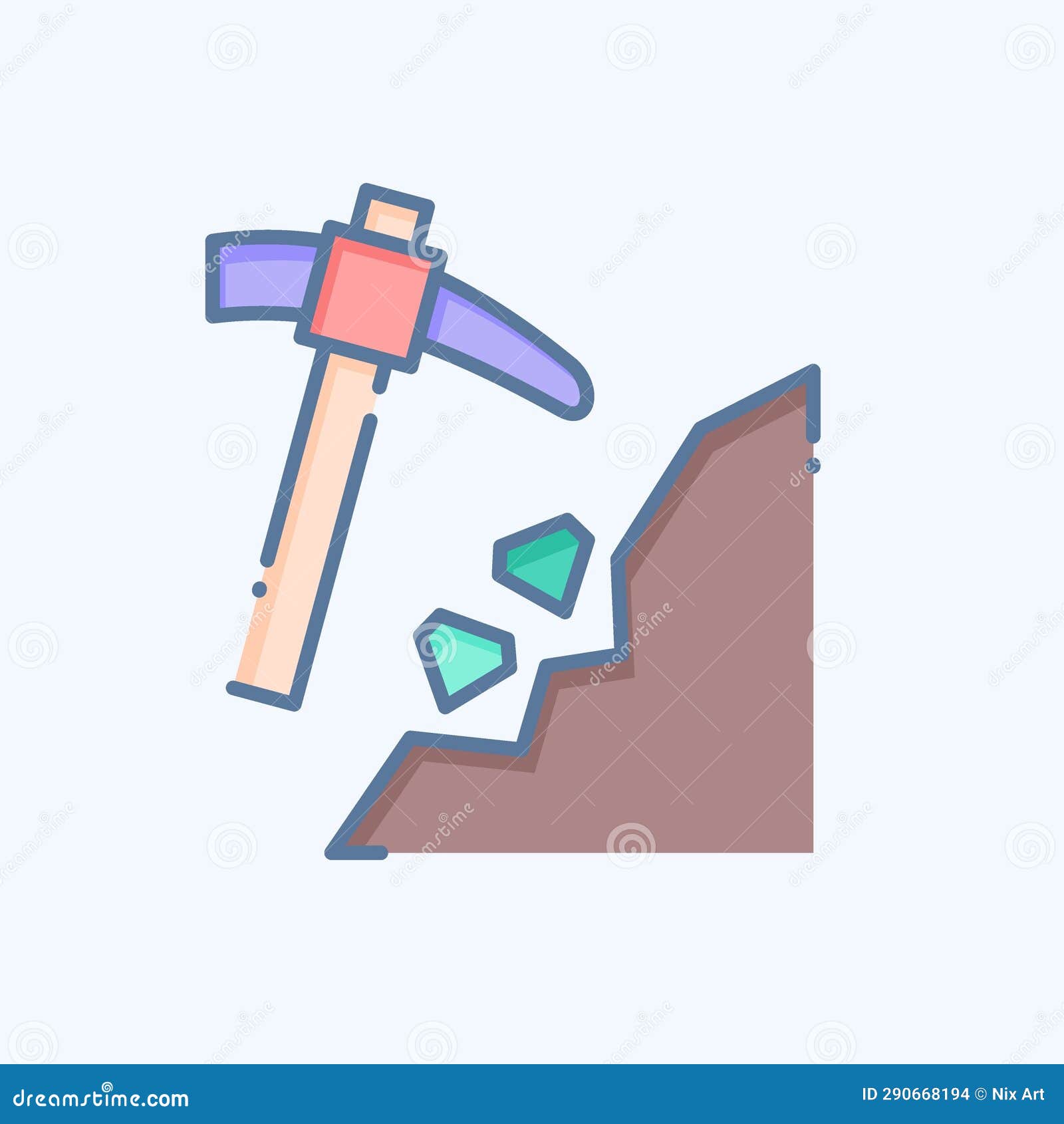 Icon Mining. Related To Mining Symbol. Doodle Style. Simple Design ...