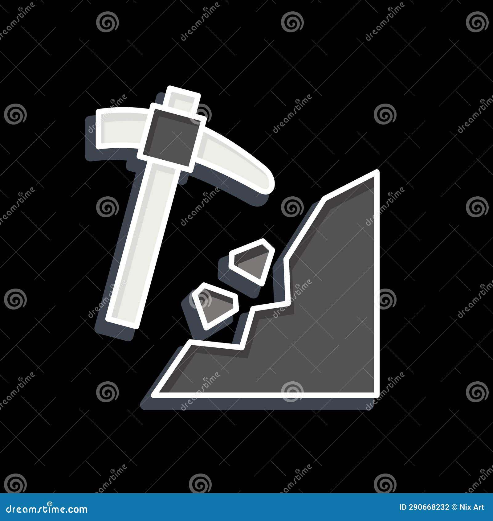 Icon Mining. Related To Mining Symbol. Glossy Style. Simple Design ...