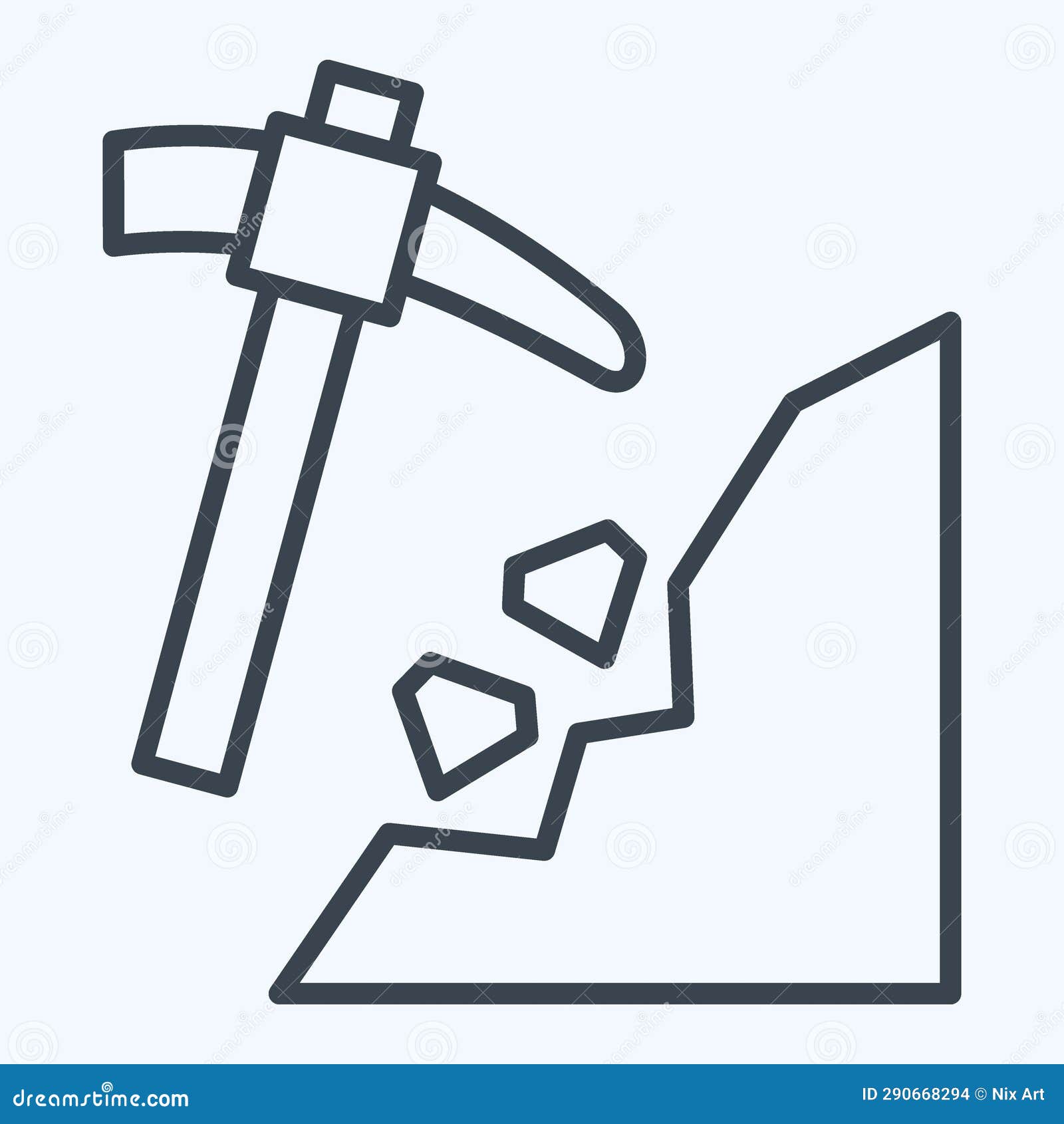 Icon Mining. Related To Mining Symbol. Line Style. Simple Design ...