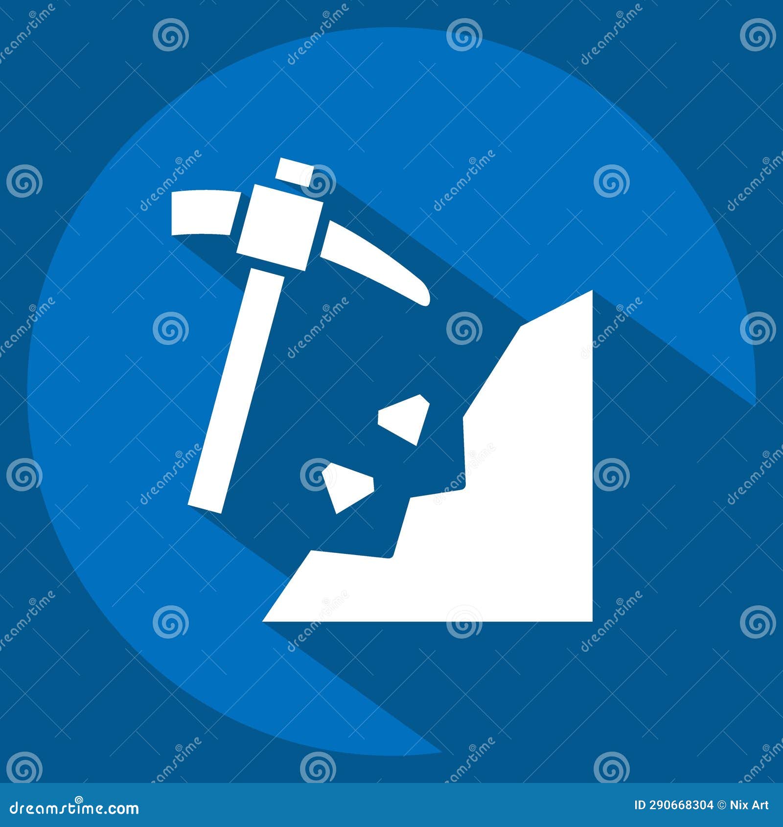 Icon Mining. Related To Mining Symbol. Long Shadow Style. Simple Design ...