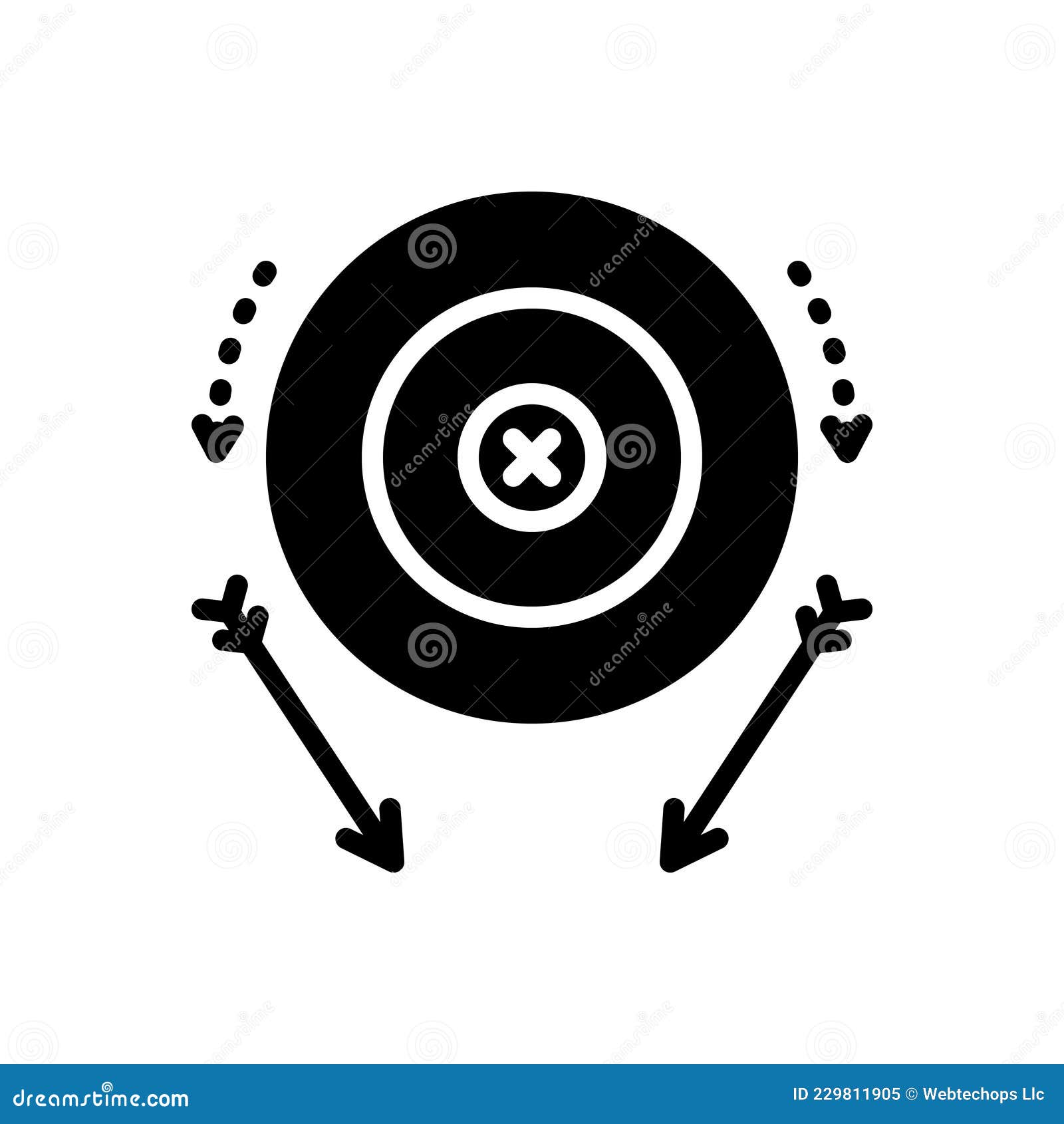 Black Solid Icon for Miss, Fail and Failure Stock Vector - Illustration ...