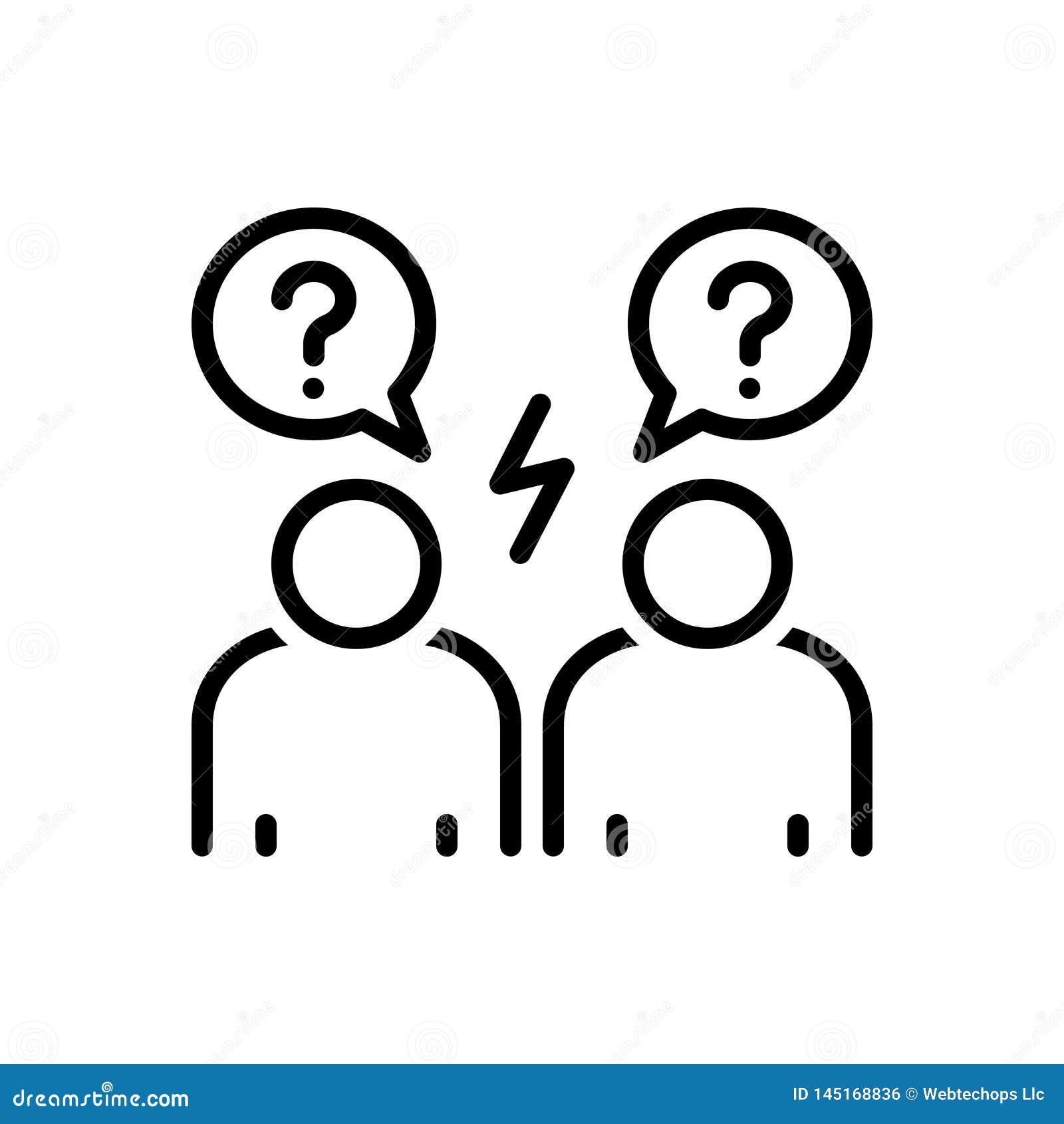 Black Line Icon for Misunderstand, Confused and Mistake Stock Vector ...