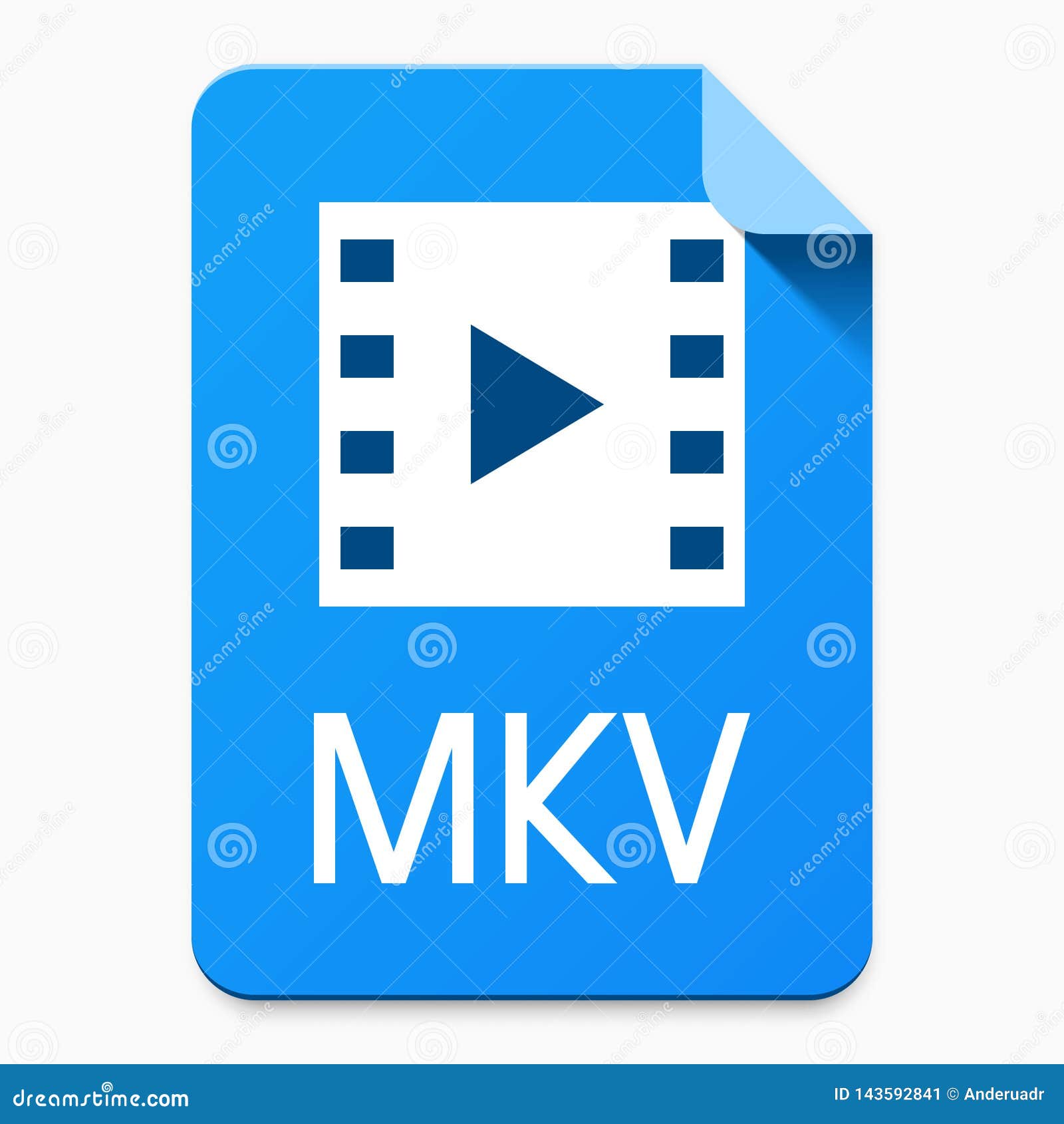 MKV Flat Style File Type Pictogram Stock Vector - Illustration of ...