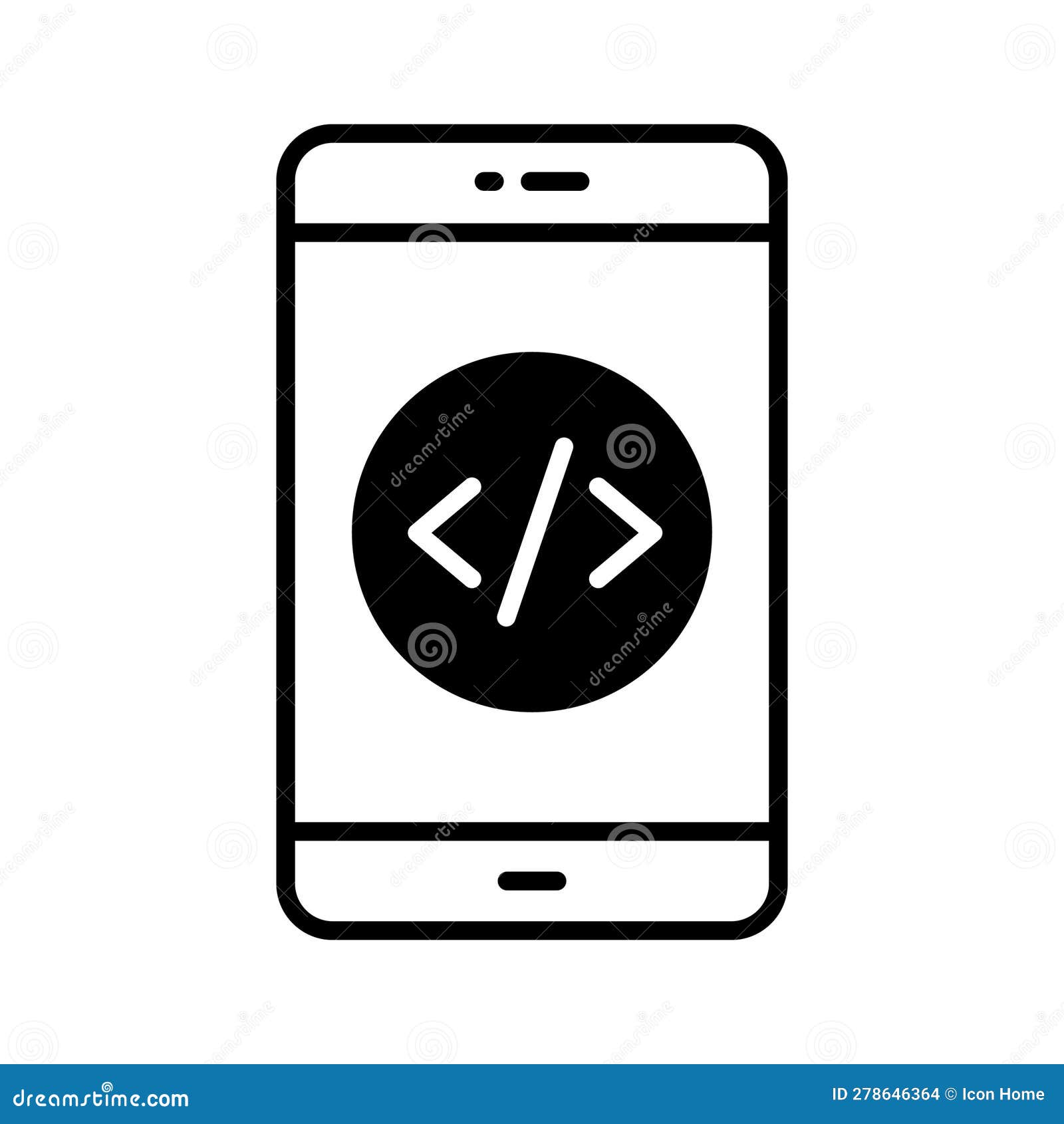 An Icon of Mobile Coding in Modern Style, Easy To Use Icon Stock Vector ...