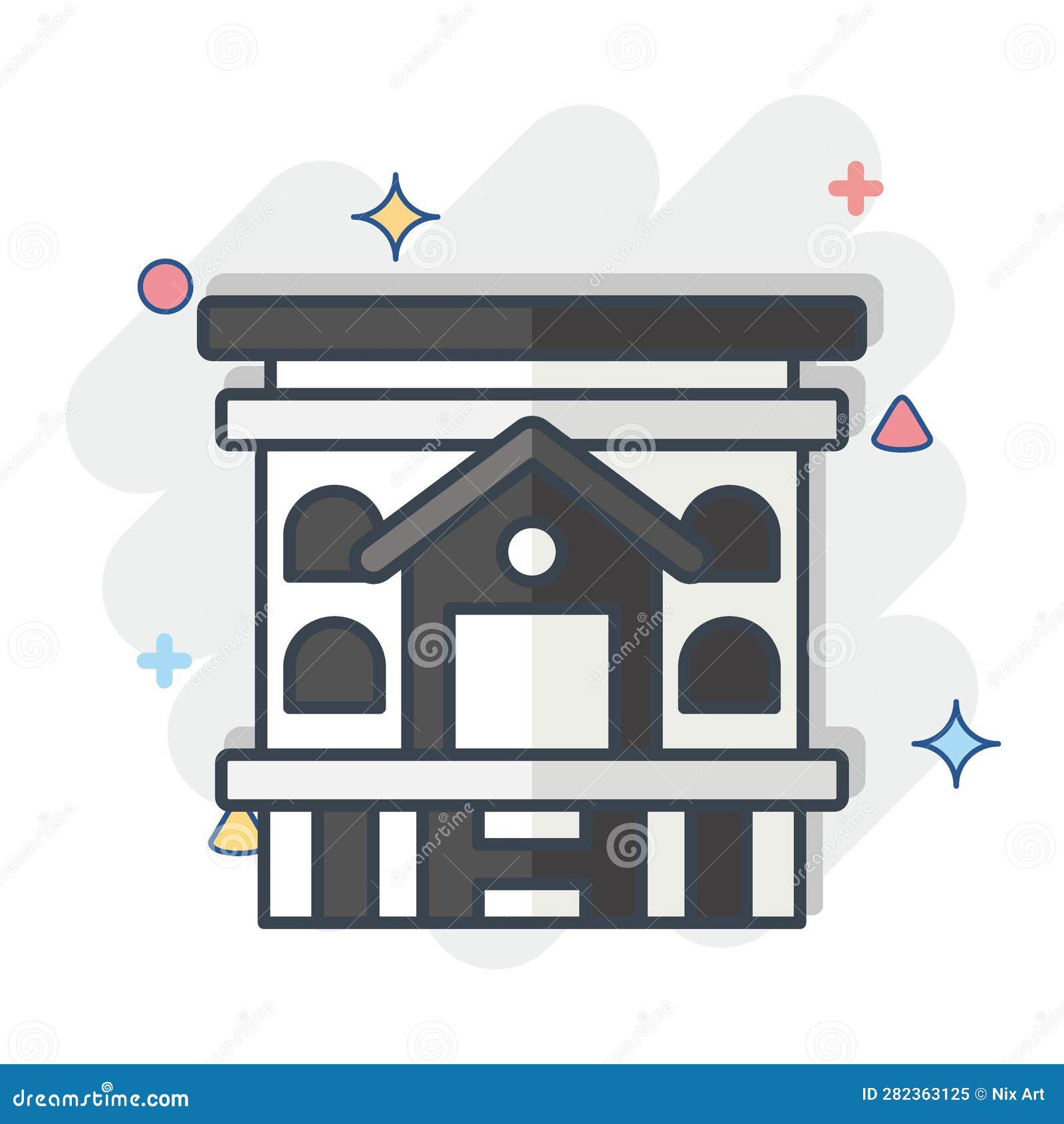 Icon Mobile Home. Related To Accommodations Symbol. Comic Style. Simple ...