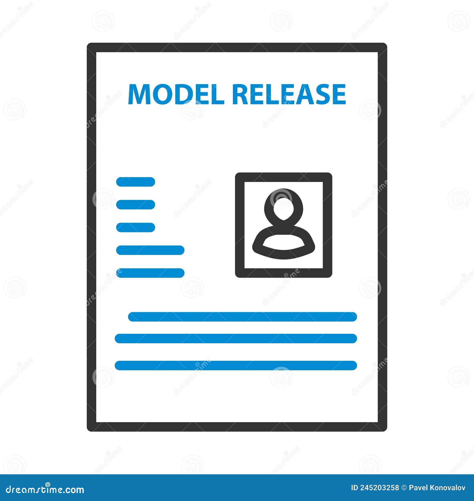 Icon of Model Release Document Stock Vector - Illustration of color ...