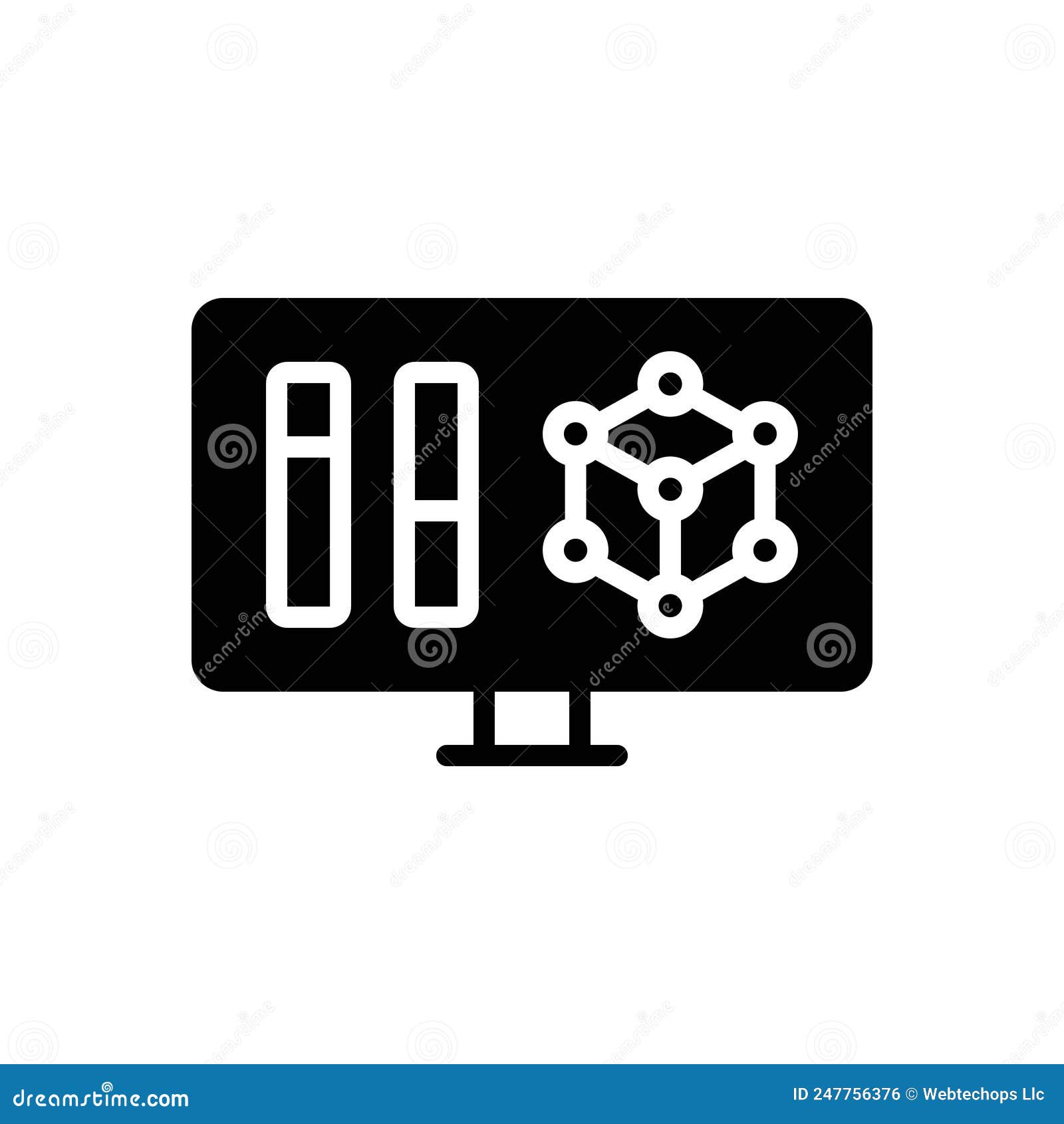 Black Solid Icon for Modelling, Network and Data Stock Vector ...