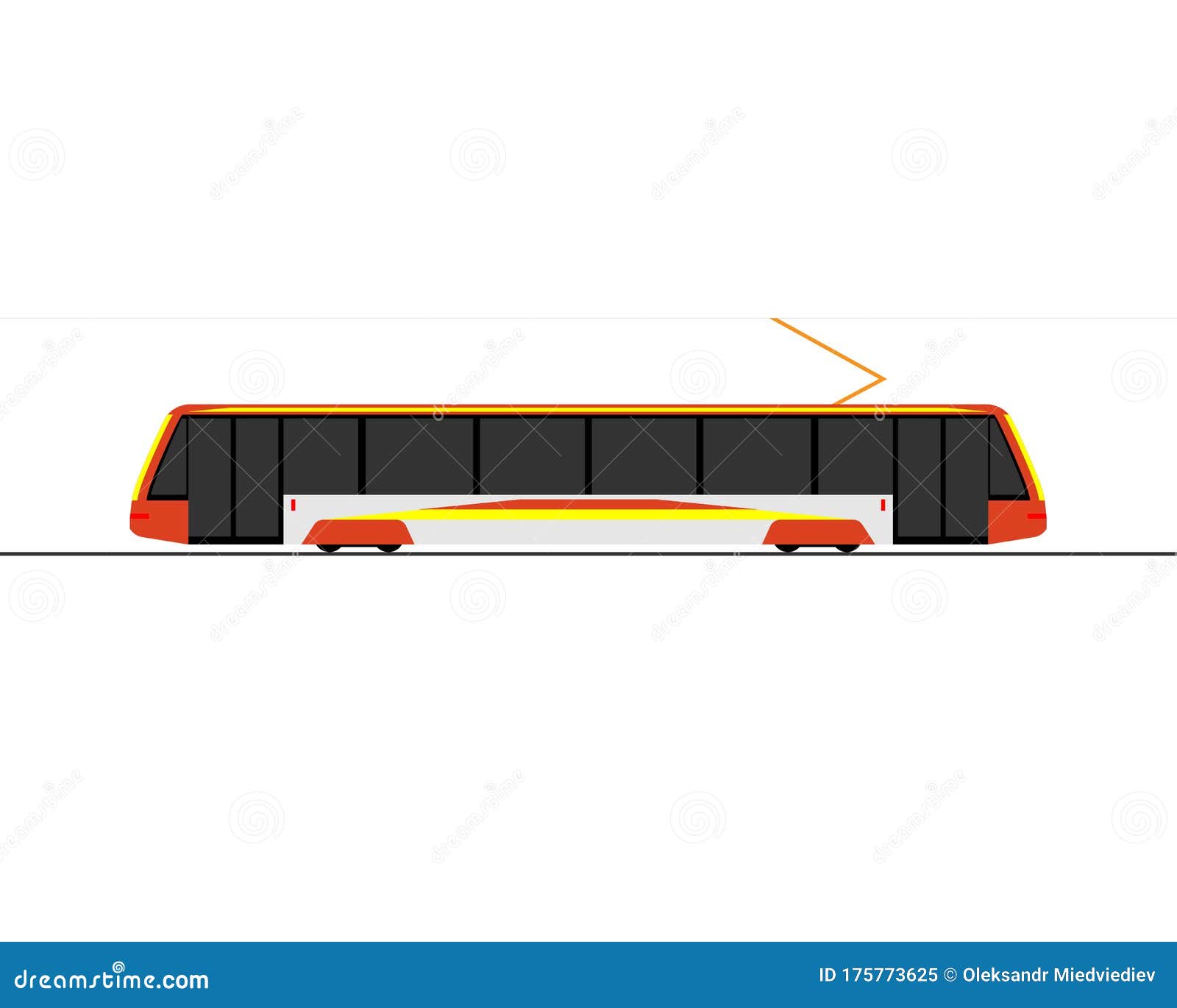 Icon of a Modern Tram. Side View. Vector Illustration on a White ...