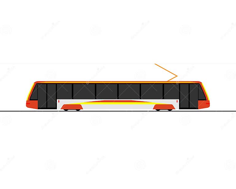 Icon of a Modern Tram. Side View. Vector Illustration on a White ...