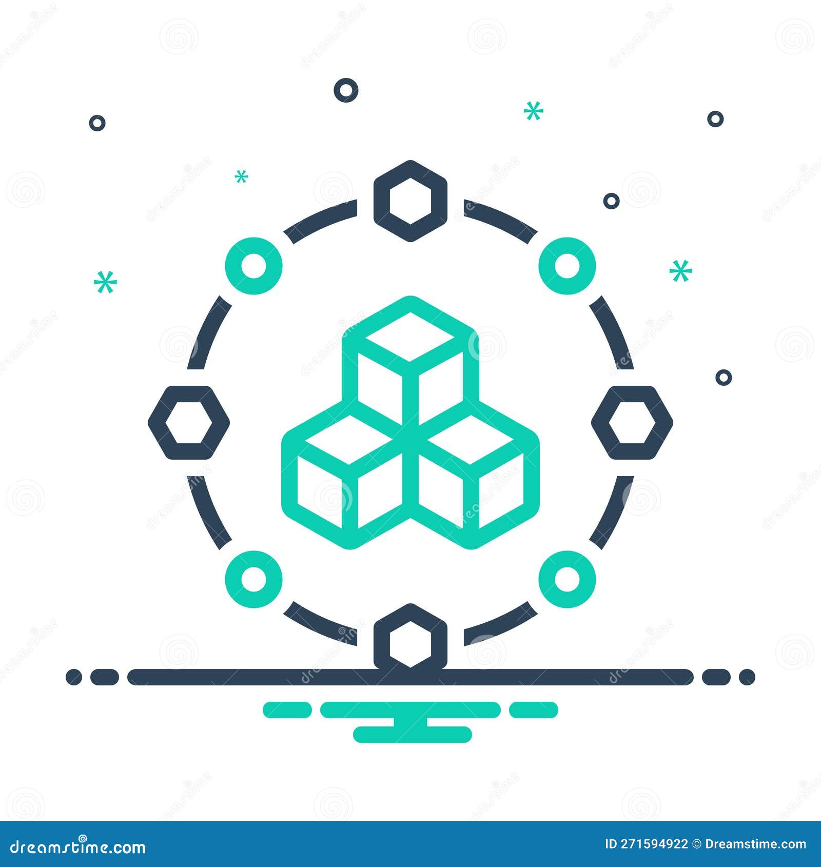 Mix Icon for Modular, Structure and Block Stock Illustration ...