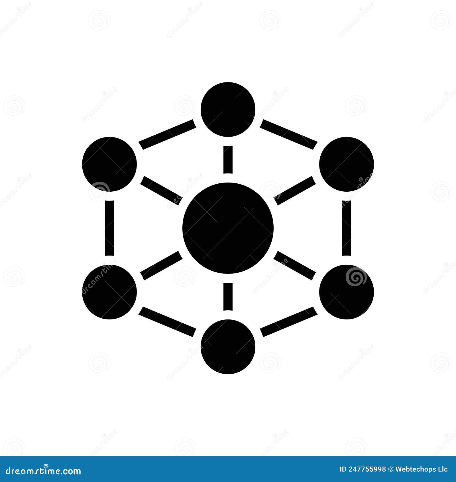 Black Solid Icon for Molecules, Particle and Element Stock Vector ...