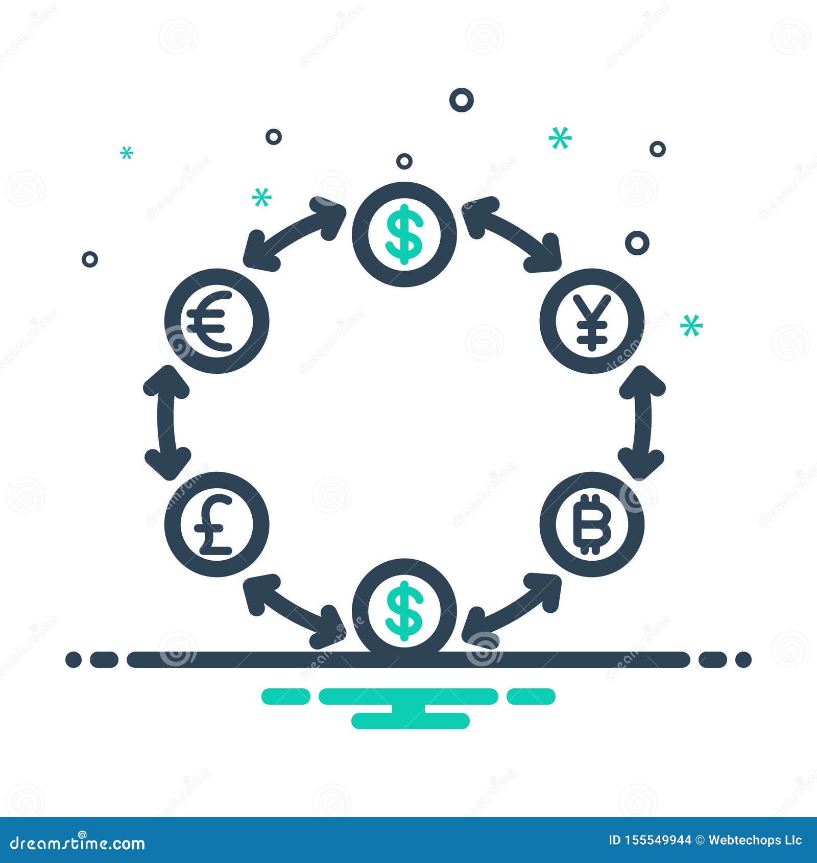 Black Mix Icon for Money, Exchange and Currency Stock Illustration ...
