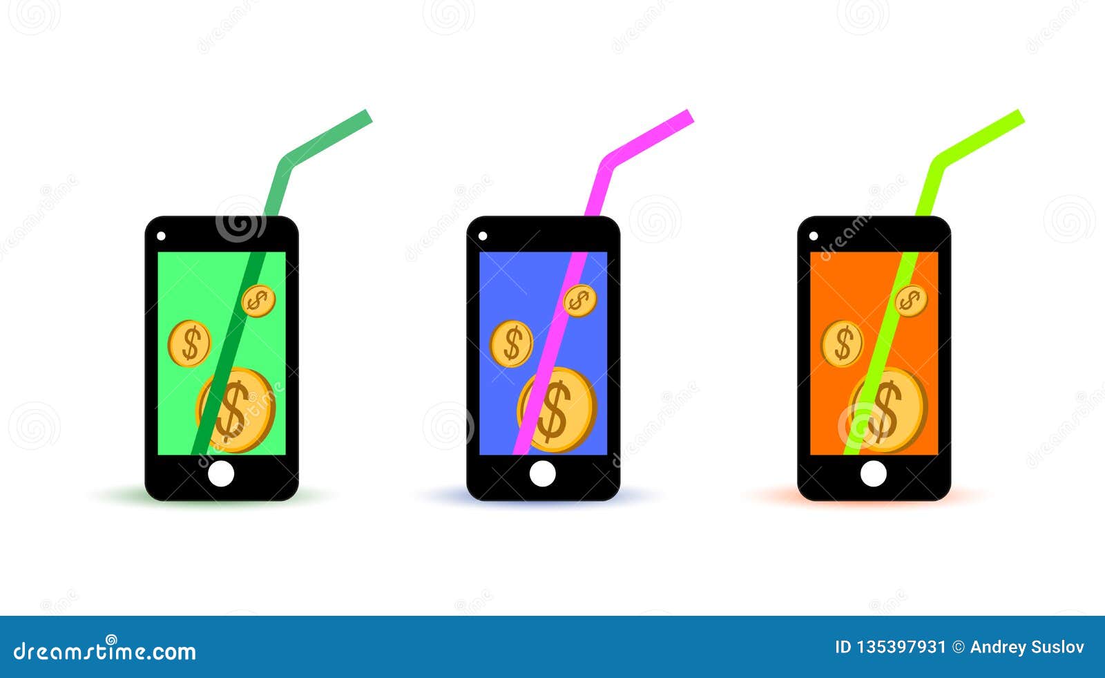 Icon Money on the Phone Bill Stock Vector - Illustration of money ...
