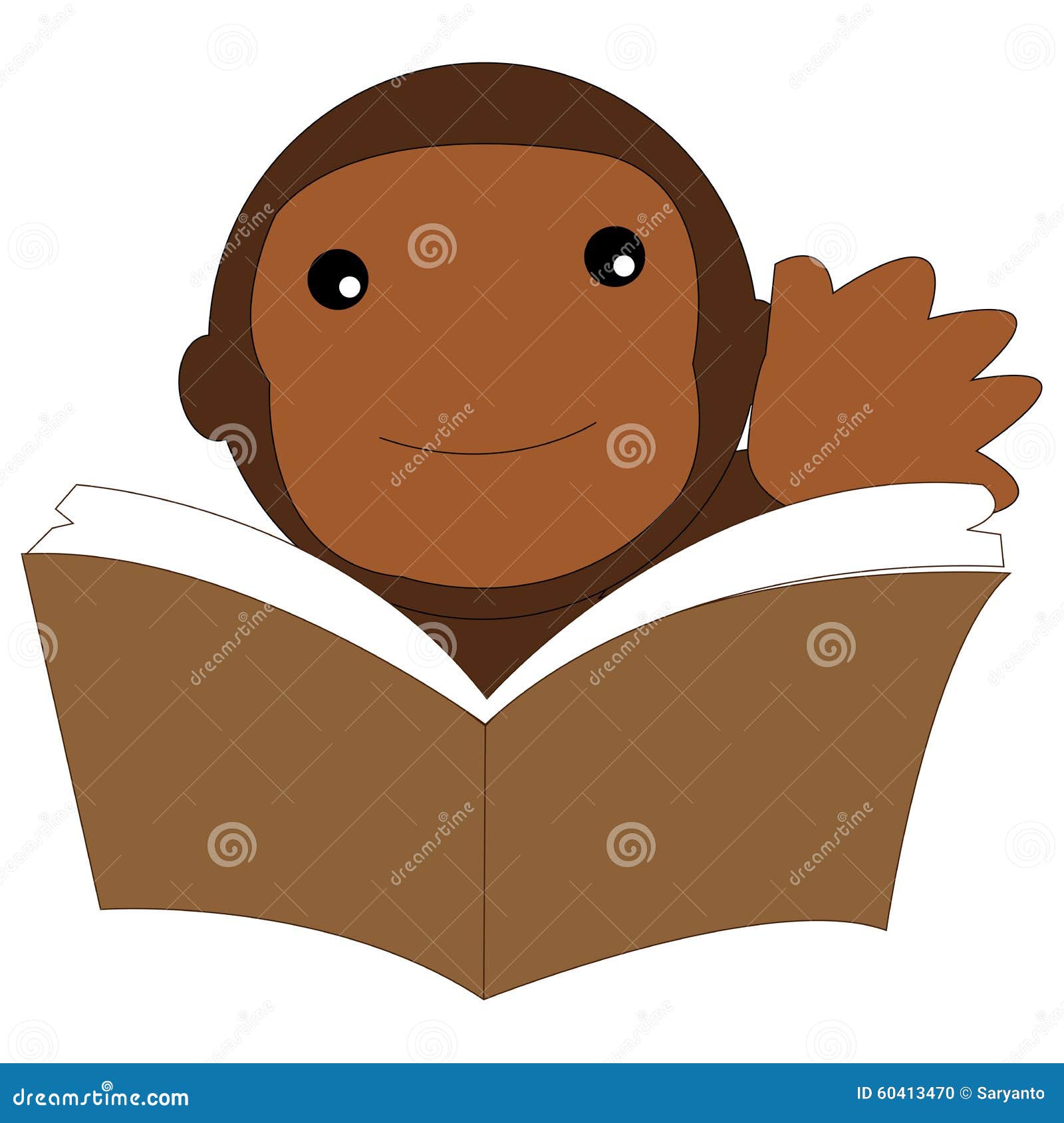 Icon monkey reading a book stock vector. Illustration of clpart - 60413470