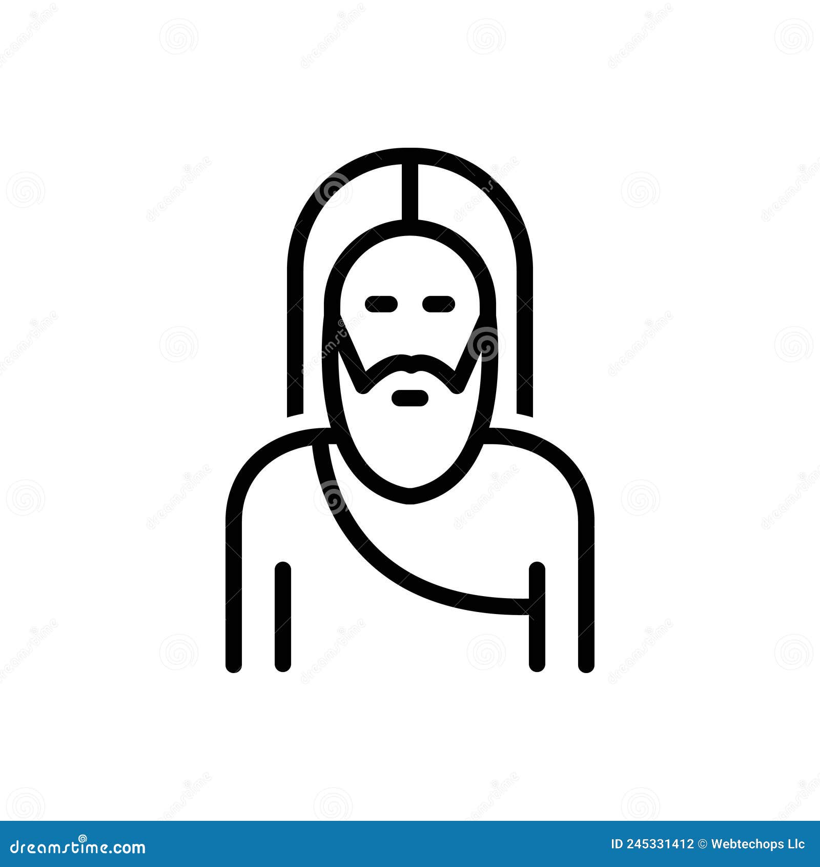 Black Line Icon for Moses, Christian and God Stock Vector ...