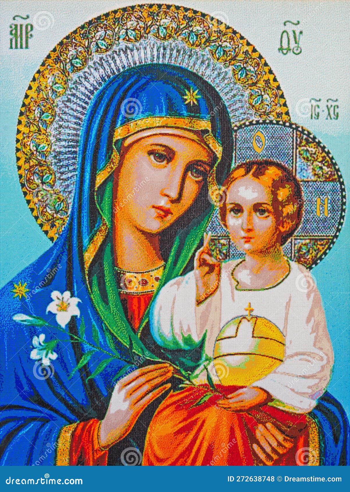 Icon of Mother of God and Jesus Stock Photo - Image of orthodoxy ...