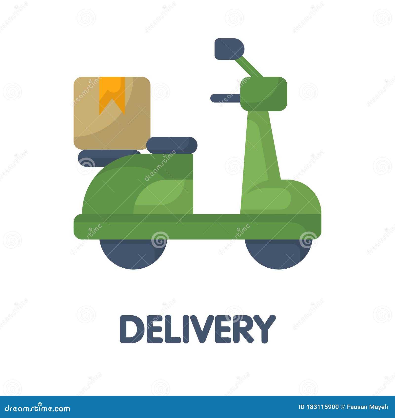 Icon Motorcycle Delivery Flat Style Icon Design Illustration on White ...