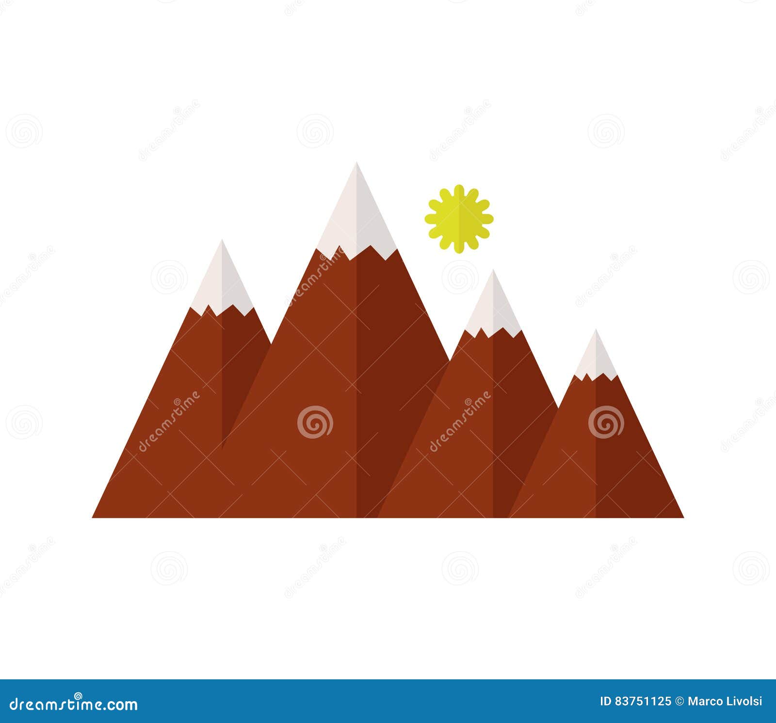 Icon Mountains with Snow Illustrated Stock Illustration - Illustration ...
