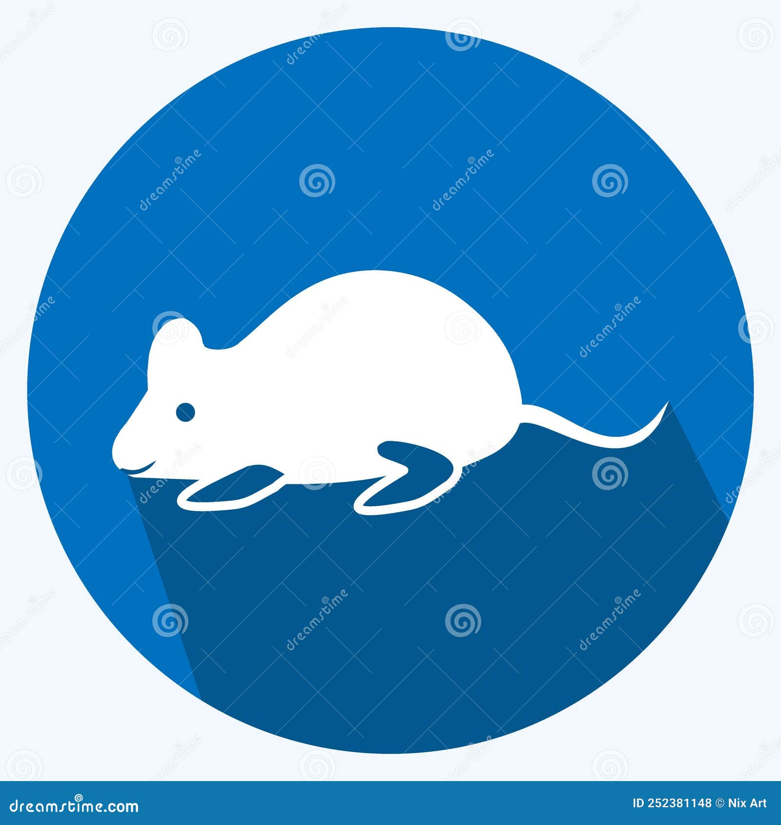 Icon Mouse. Suitable for Animal Symbol. Long Shadow Style. Simple ...