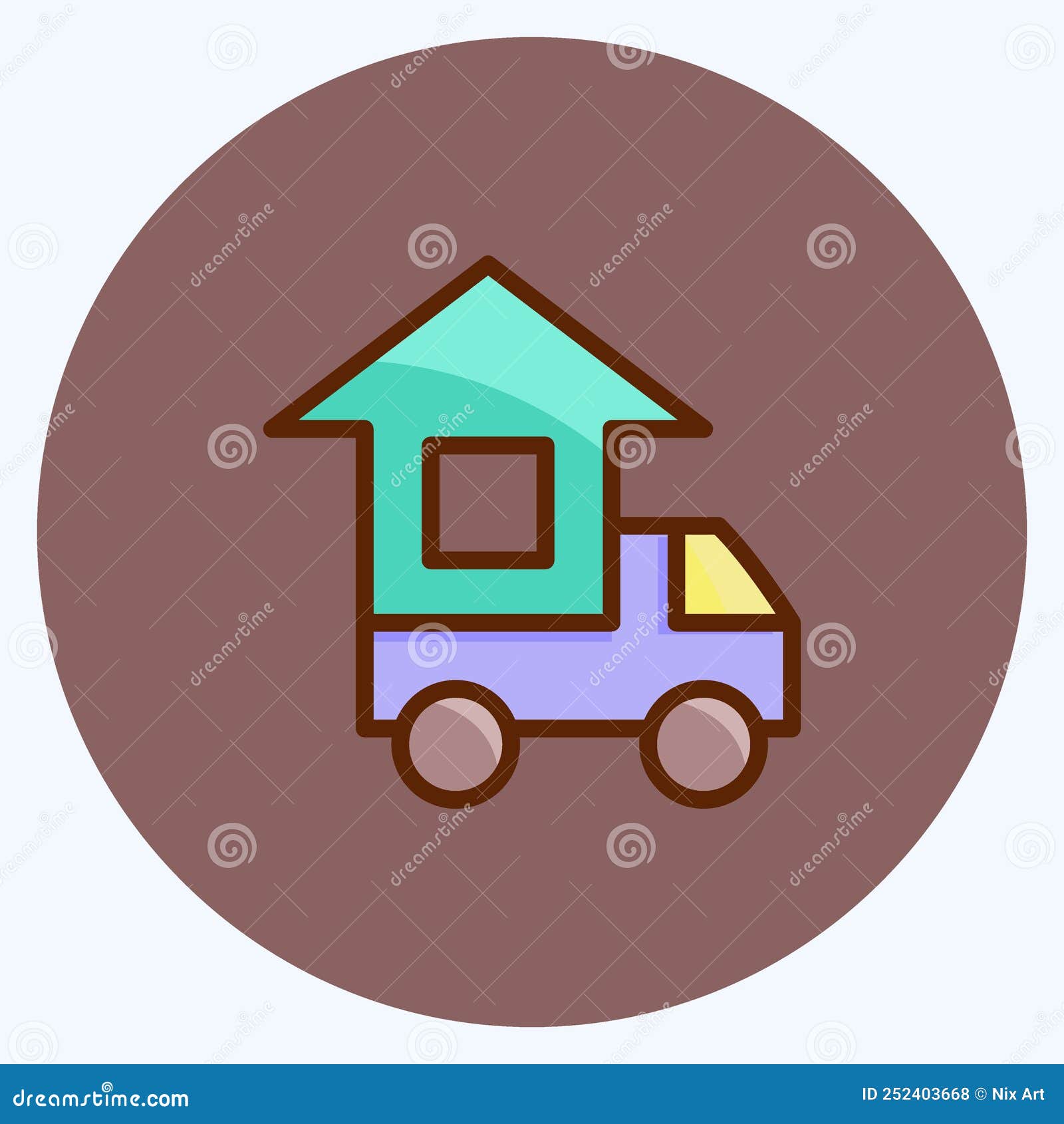 Icon Moving Home. Suitable for Education Symbol. Flat Style. Simple ...