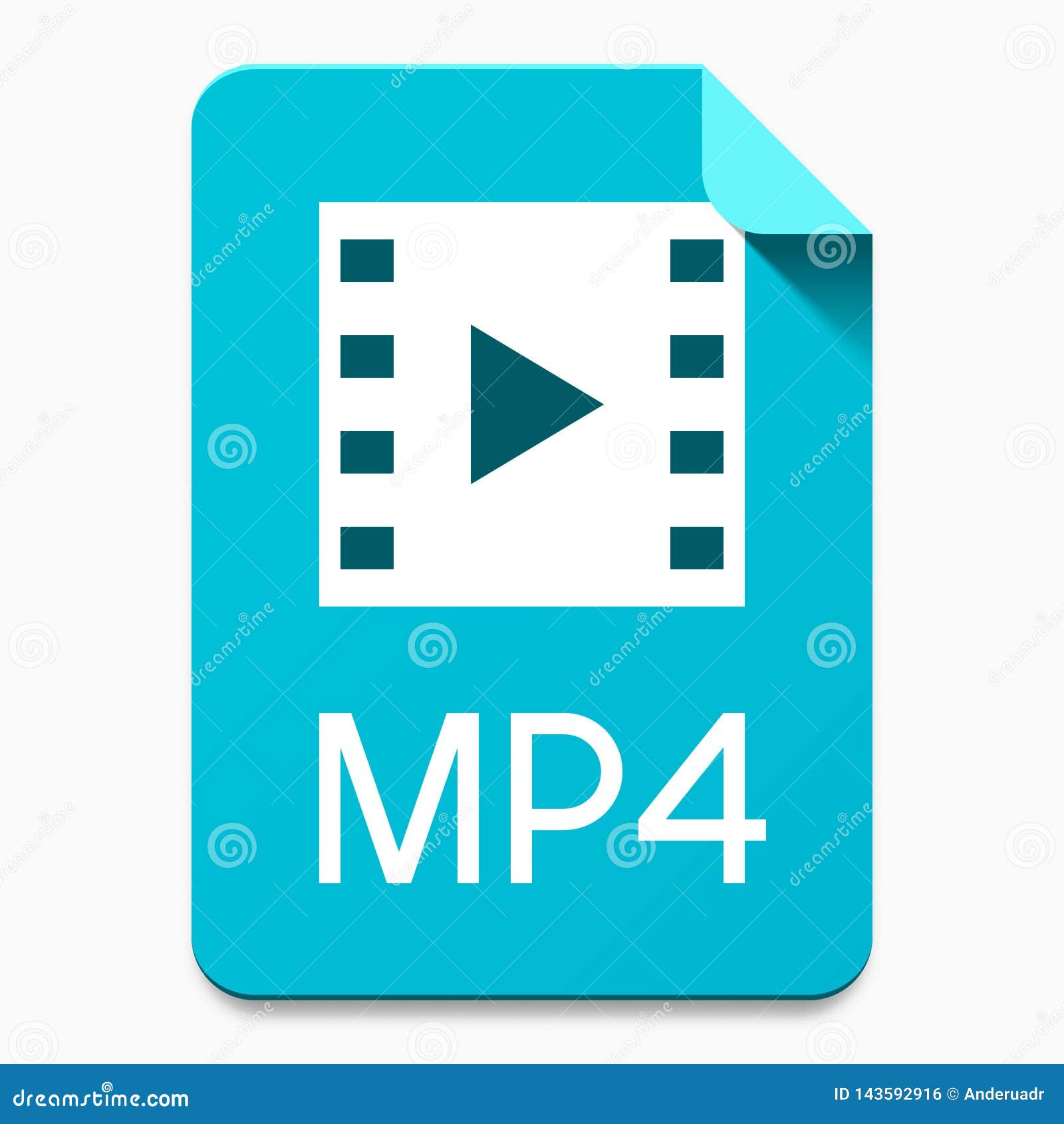 MP4 Flat Style File Type Pictogram Stock Vector - Illustration of ...