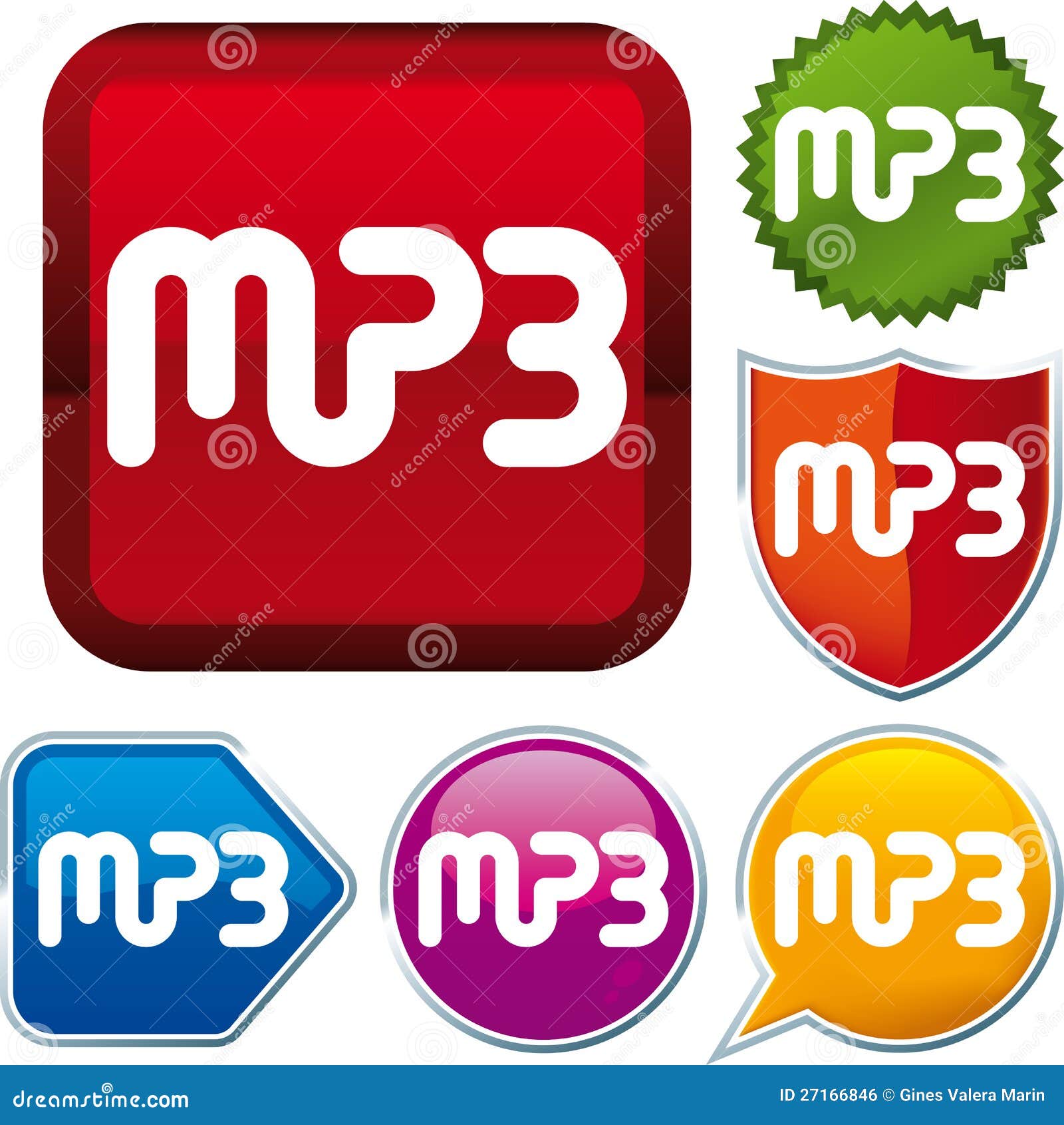 Icon MP3 stock vector. Illustration of orange, isolated - 27166846