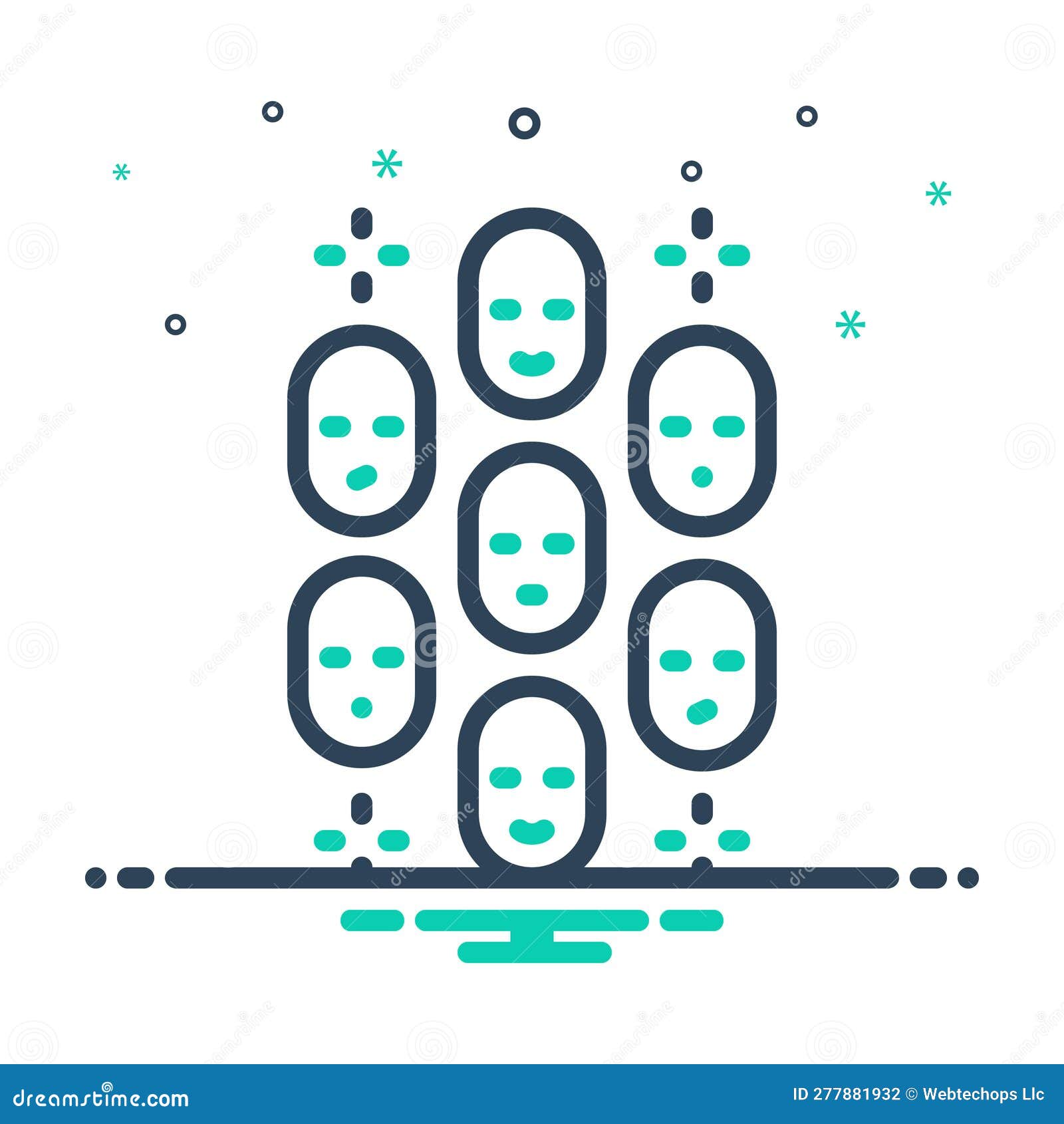 Mix Icon for Multi, Face and Human Stock Vector - Illustration of sign ...