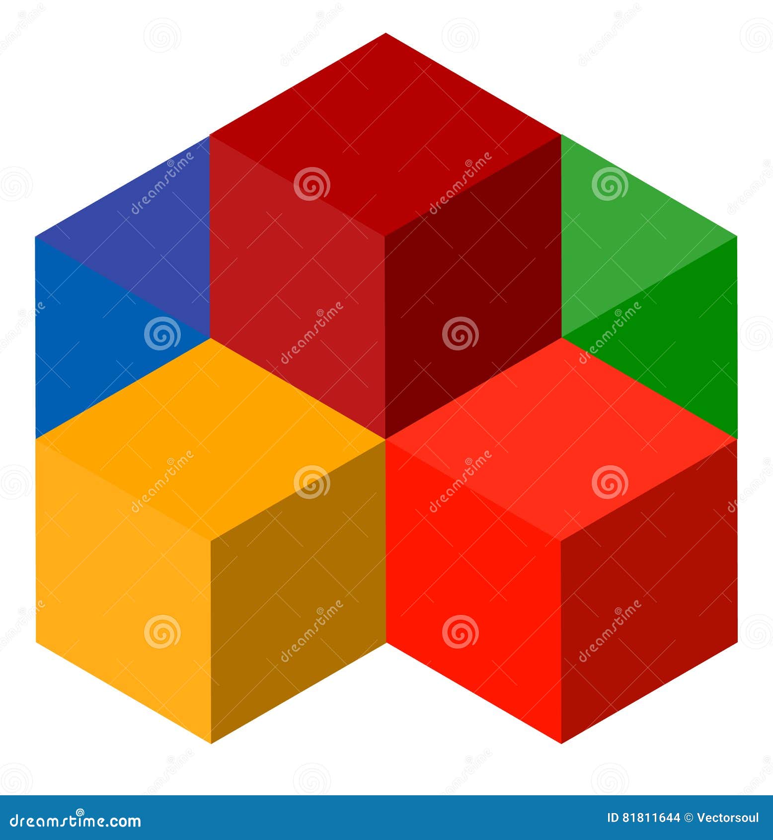 Icon of Multicolor Isometric Cubes. Cube Stack Logo Stock Vector ...