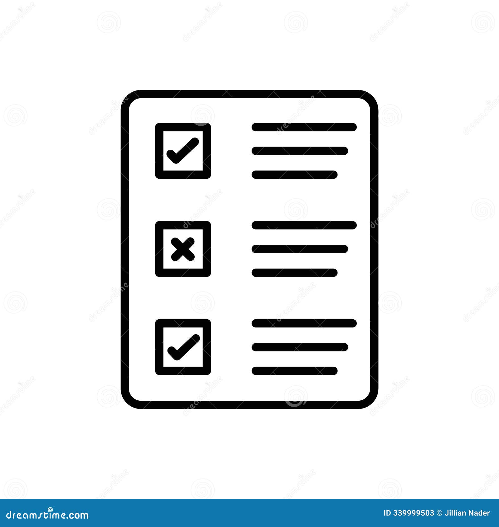 An Icon of a Multiple-choice Question Sheet, Representing Exams, Tests ...