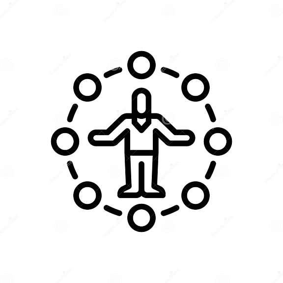 Black Line Icon for Multiskills, Multitasker and Fun Stock Illustration ...