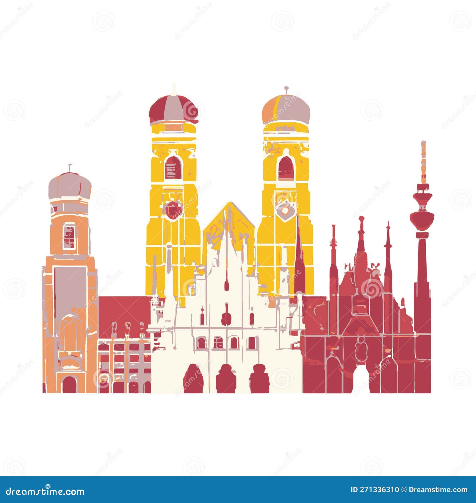 Icon of Munich, Germany Skyline Illustration Stock Vector ...