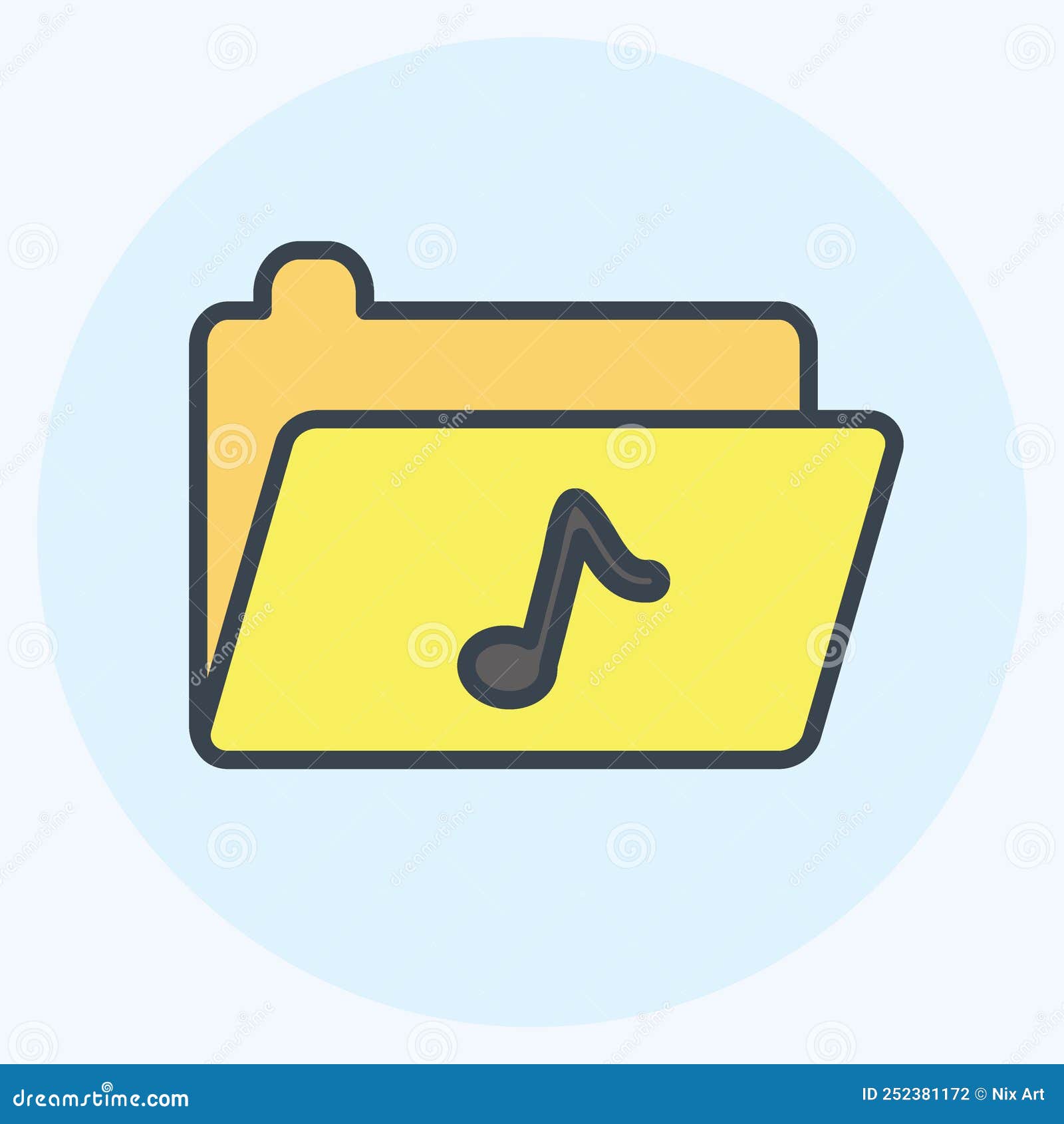 Icon Music Folder. Suitable for Music Symbol. Color Mate Style. Simple ...