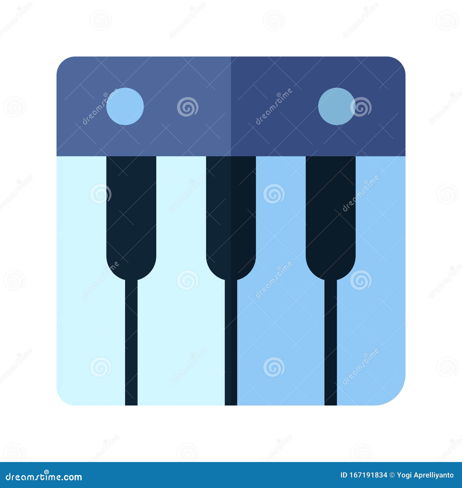 Icon Music Keyboard in Flat Style. Vector Illustration and Editable ...