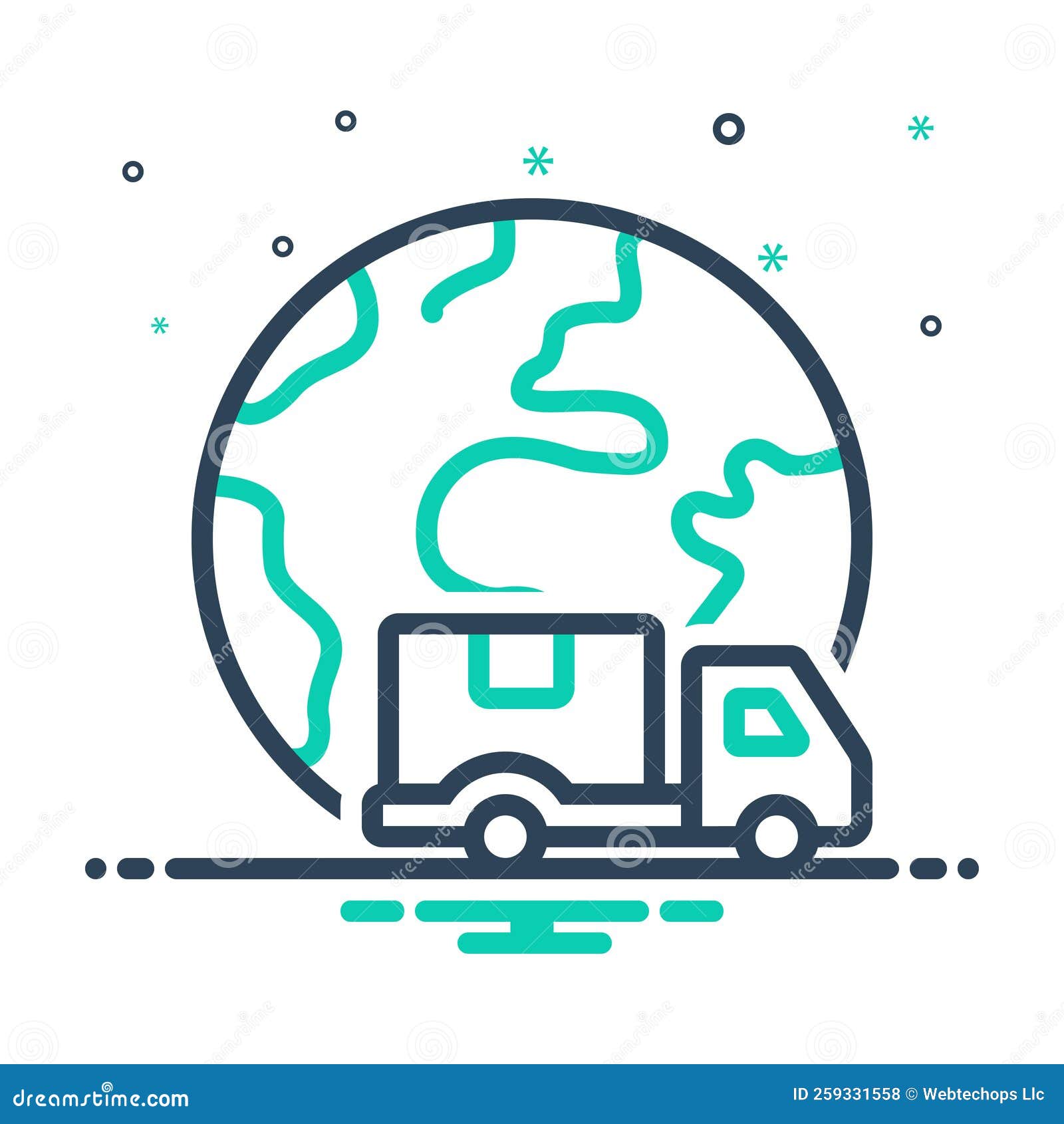 Mix Icon for Nationwide, Widespread and Comprehensive Stock Vector ...