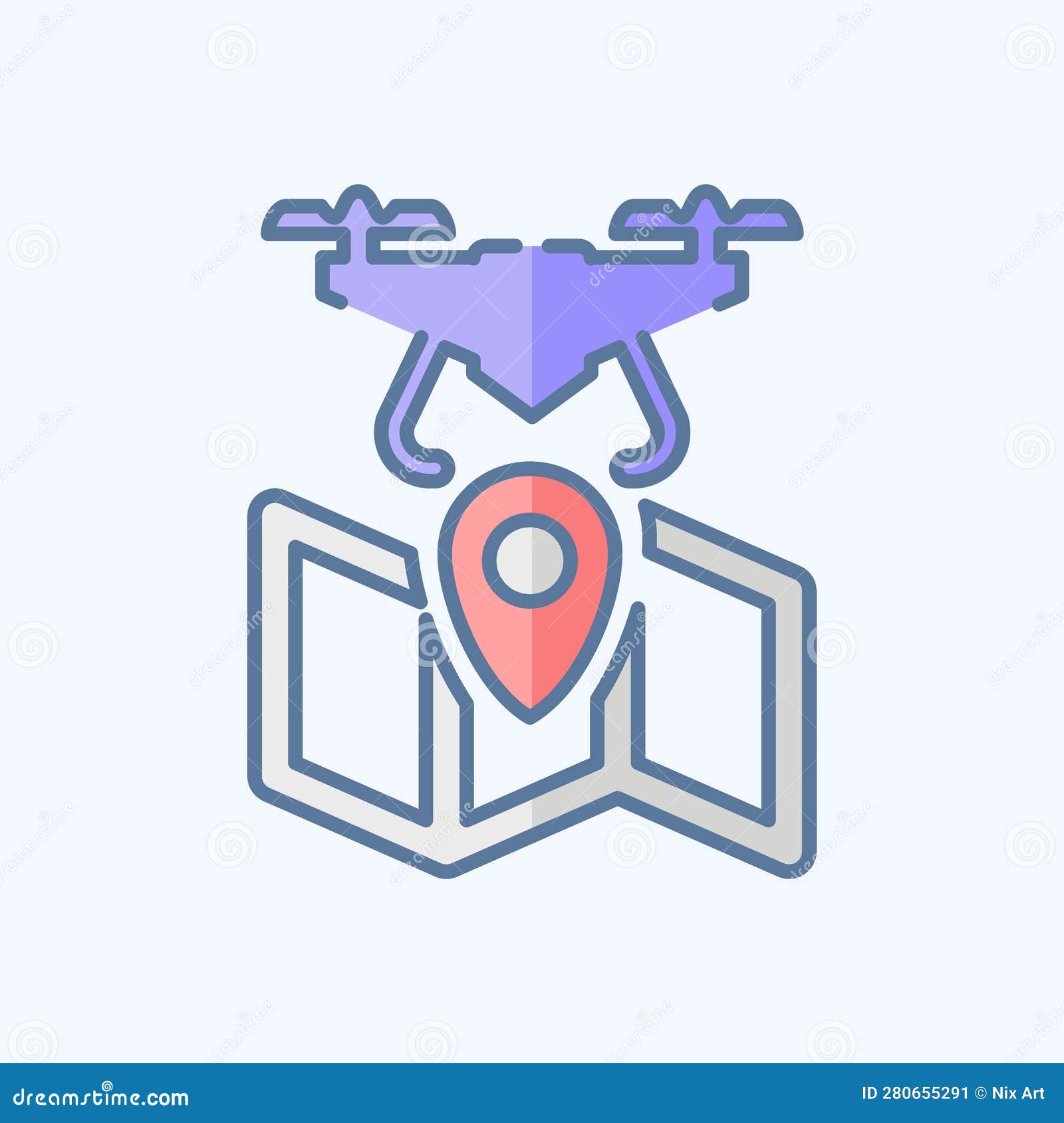 Icon Navigation. Related To Drone Symbol. Doodle Style. Simple Design ...