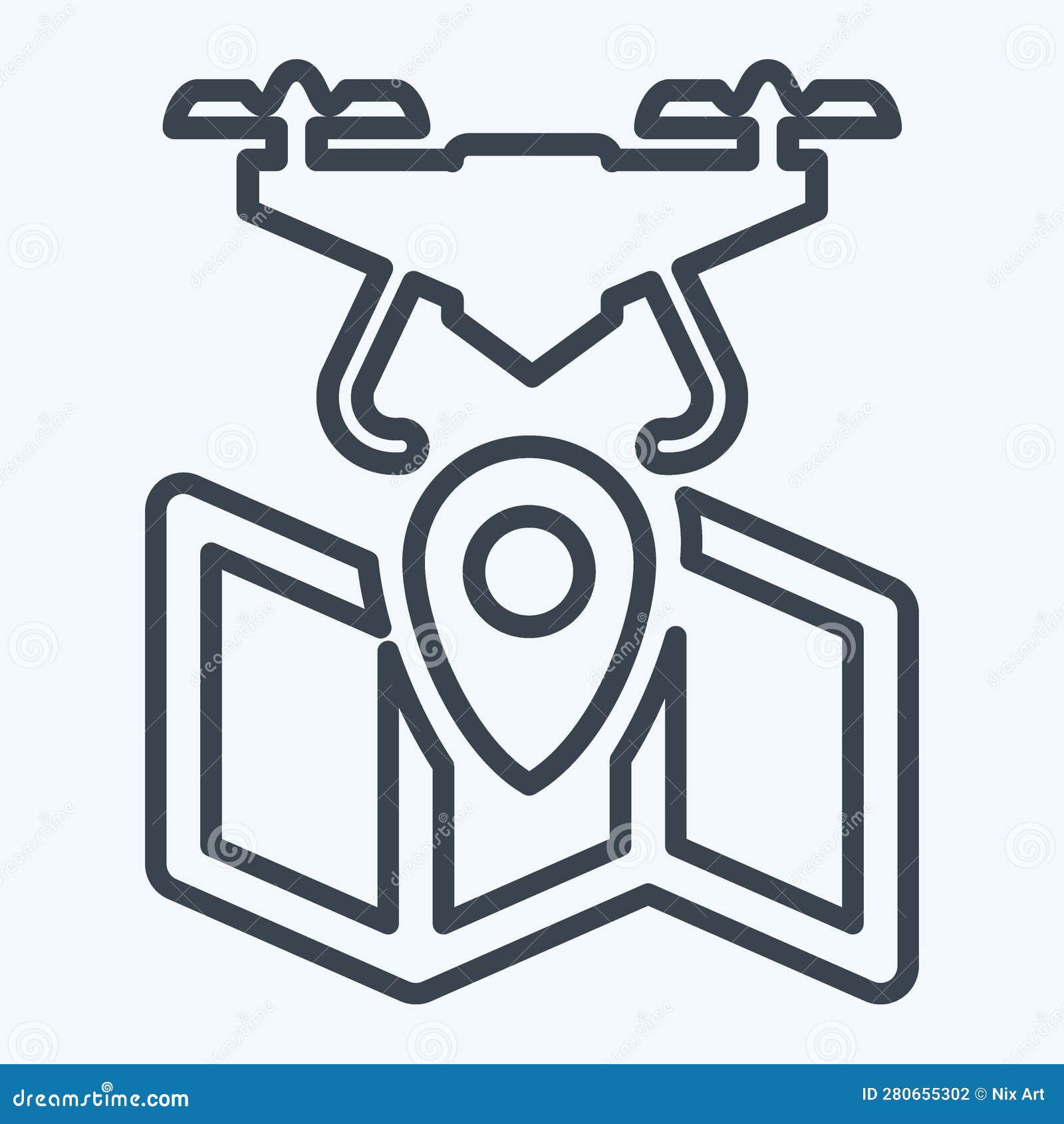 Icon Navigation. Related To Drone Symbol. Line Style. Simple Design ...