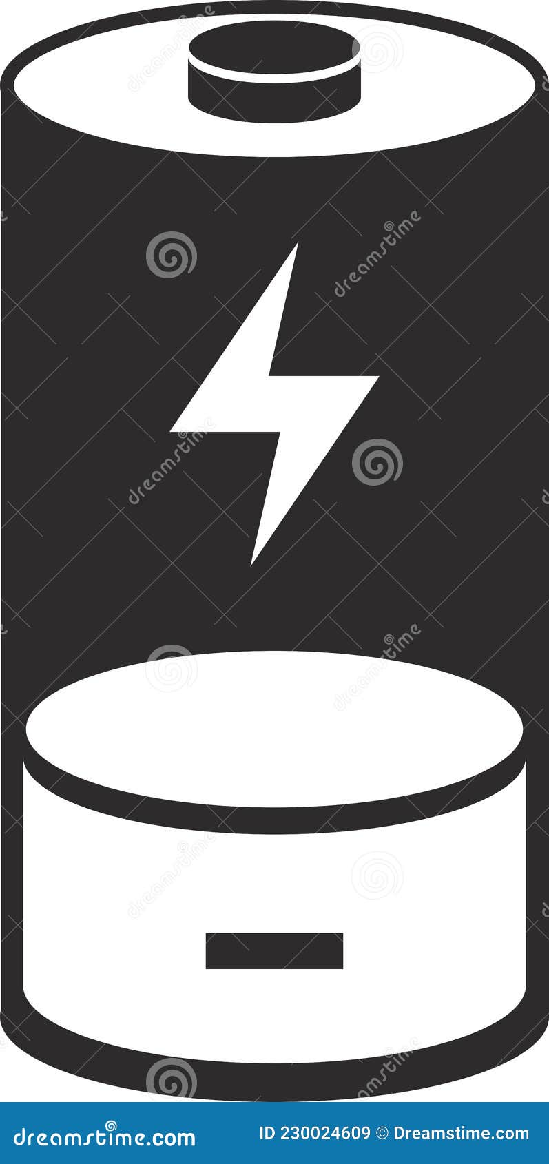 The Icon of the Negative Battery Level. Flat Vector Illustration. Stock ...